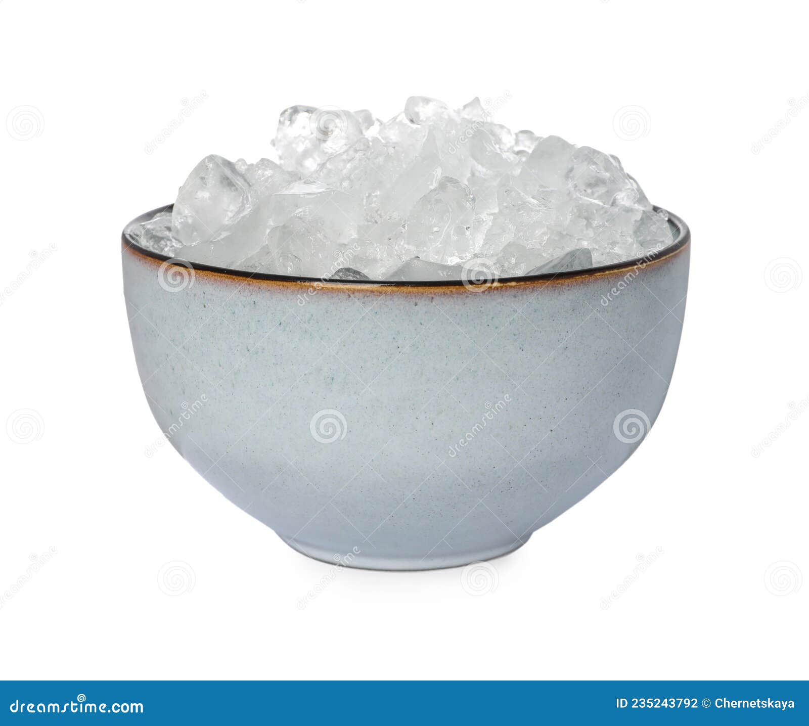 Crushed Ice in Bowl on White Background Stock Photo - Image of cracked ...