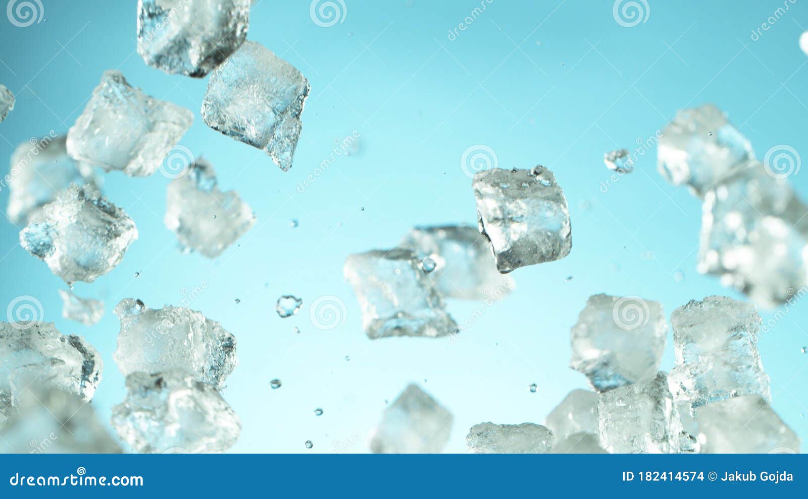 Crushed Ice Explosion on Blue Background Stock Photo - Image of cube ...