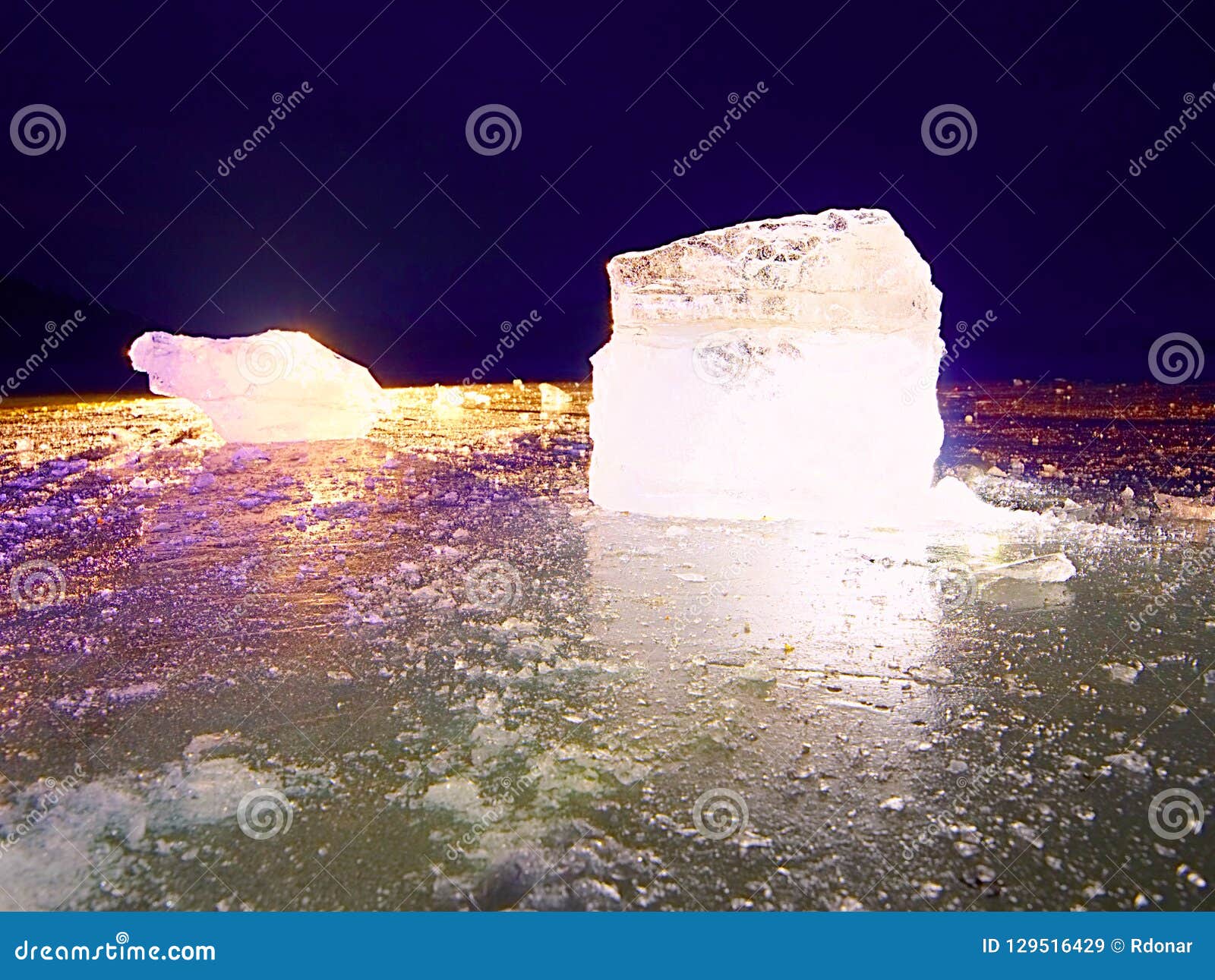 Crushed Ice Laying on Cold Broken Icy Surface. Stock Image - Image of ...