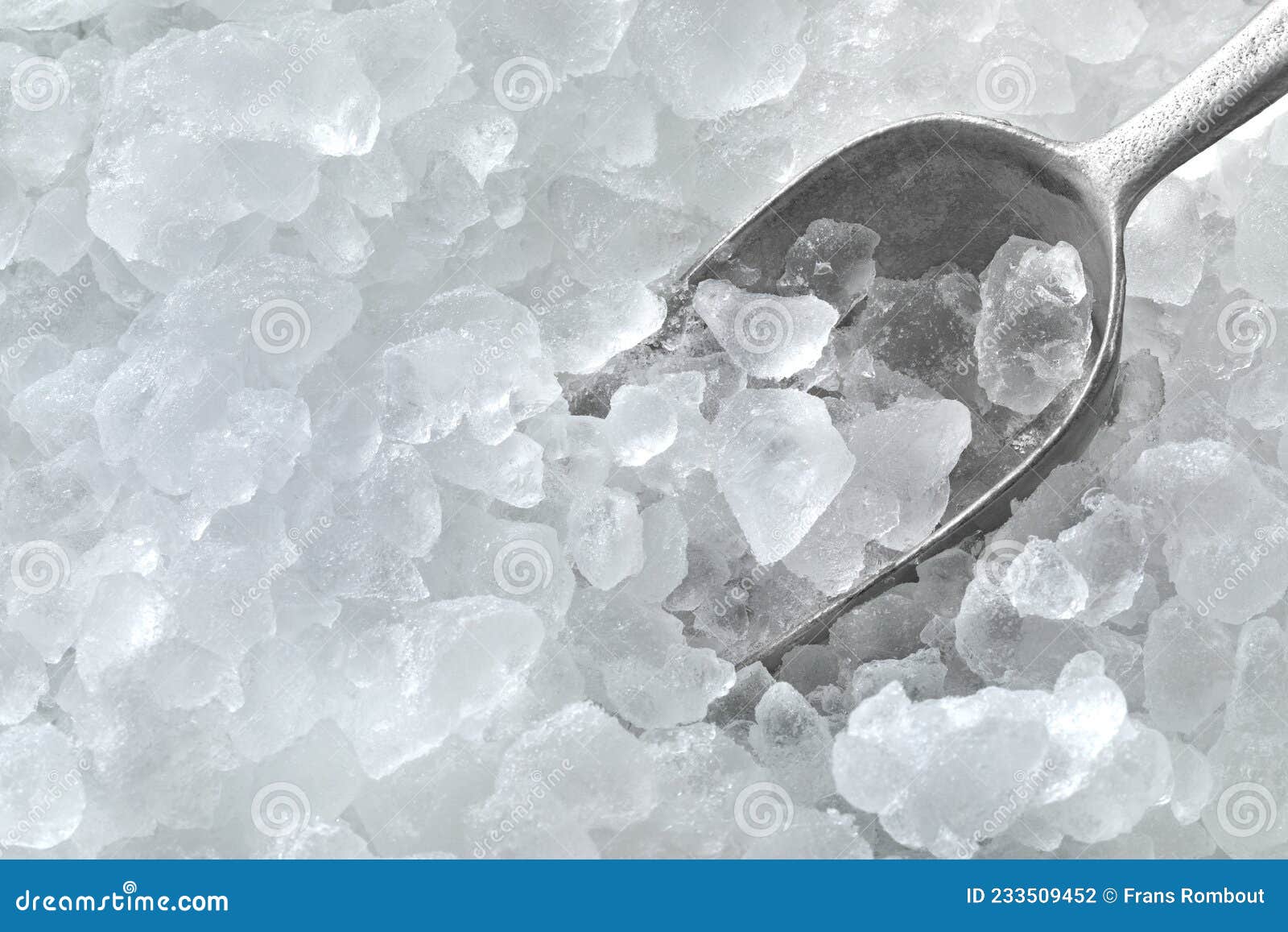 Crushed Ice with a Scoop Lose Up Full Frame Stock Photo - Image of ...