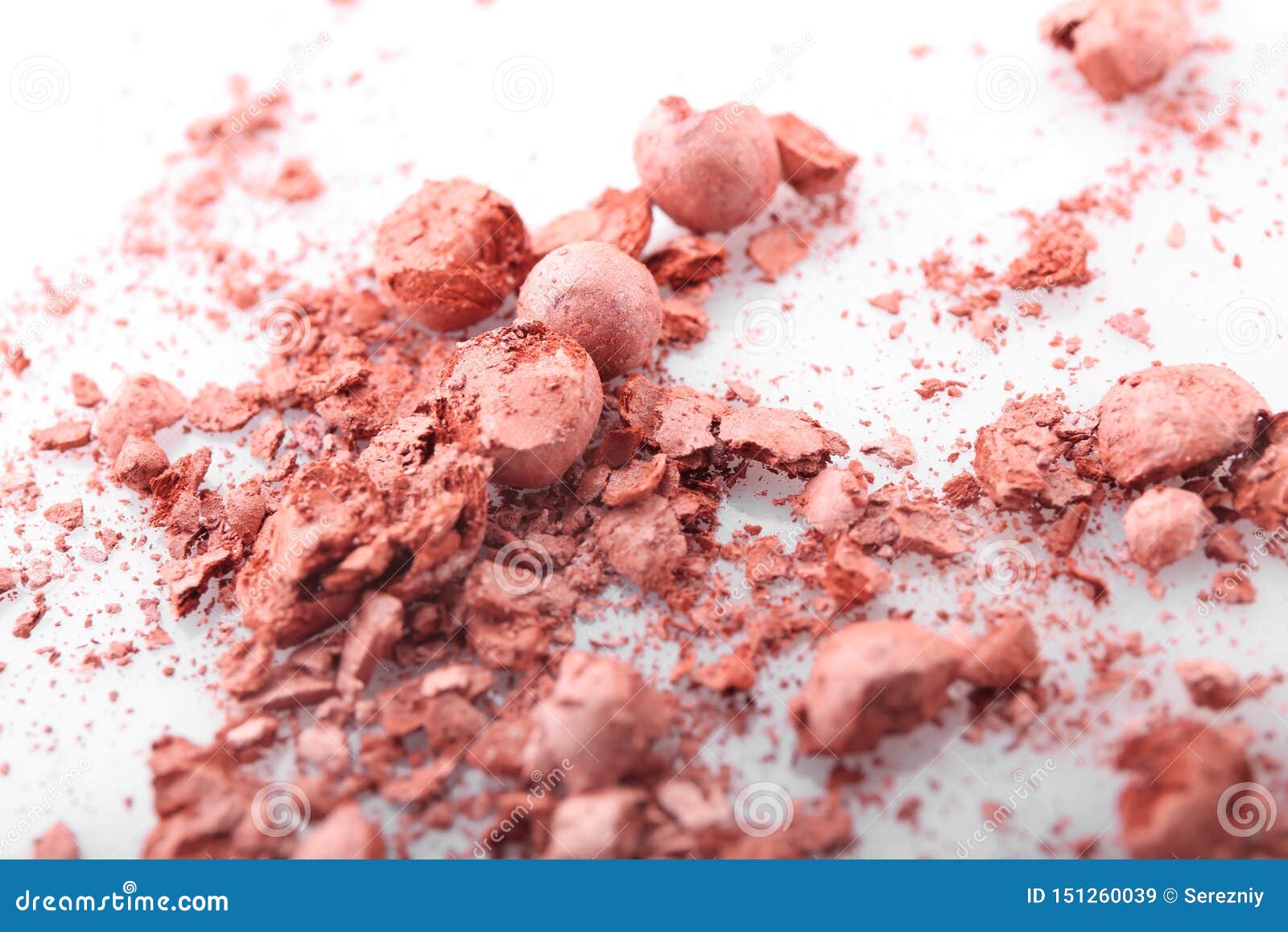 Crushed Makeup Powder on White Background Stock Image - Image of pink ...