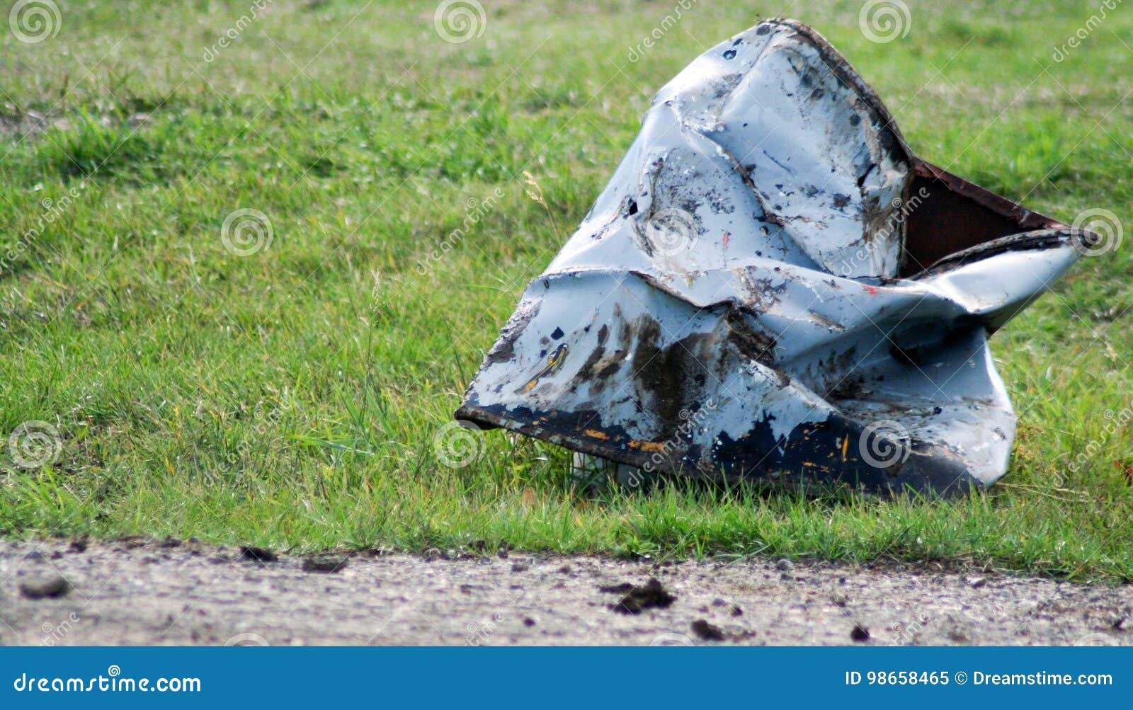 Crushed Metal Barrel stock image. Image of rust, garbage - 98658465