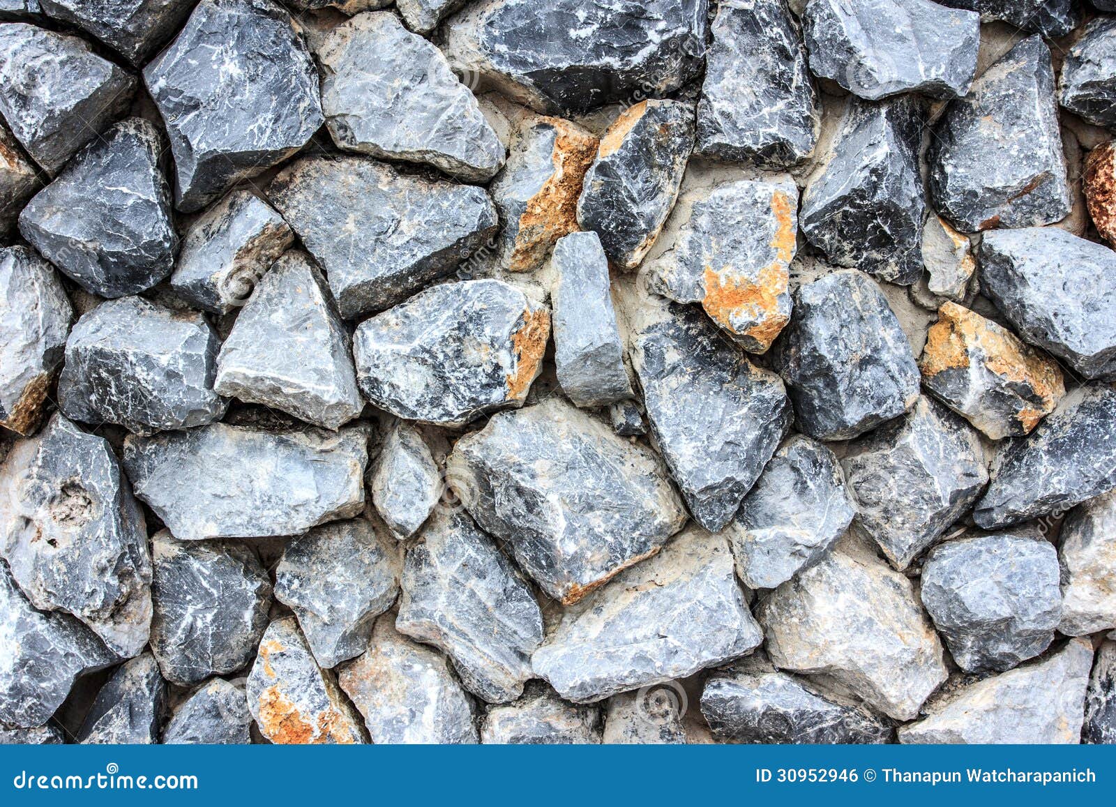 Crushed Natural Stone Wall Background Stock Photo - Image of outdoors ...