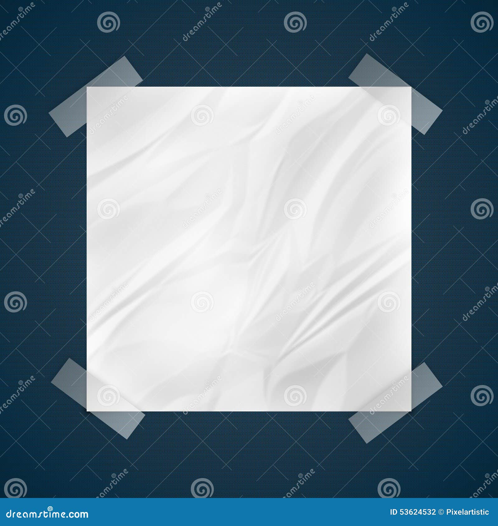 Crushed Paper Stich through Tape on Graphics Background Stock Photo ...