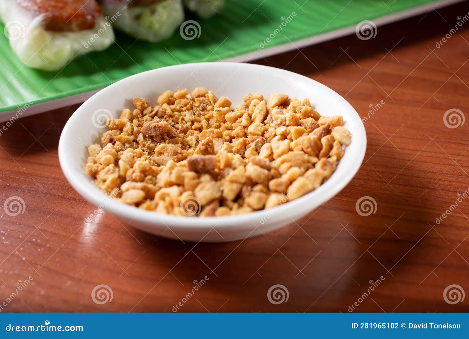 Crushed Peanuts, Topping for Spring Rolls Stock Photo - Image of ...