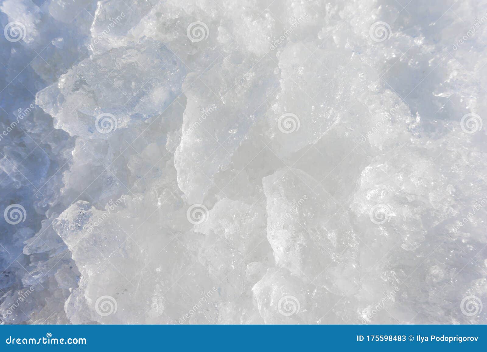 Crushed Pieces of Ice with Snow Background Texture Stock Image - Image ...