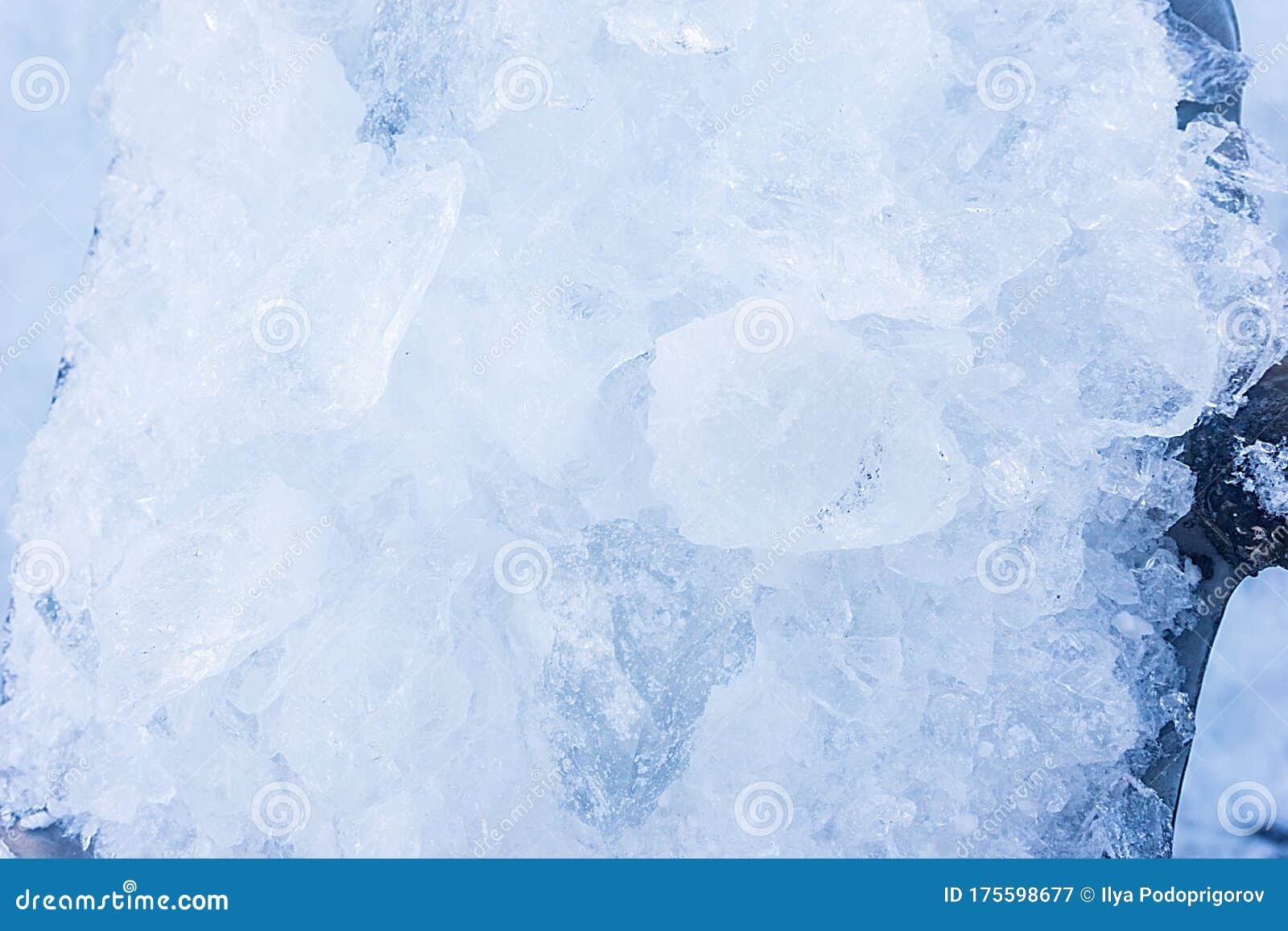 Crushed Pieces of Ice with Snow Background Texture Stock Image - Image ...
