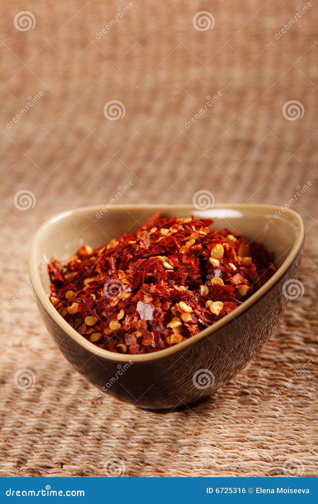 Crushed Red Hot Chilli Pepper in Bowl Stock Photo - Image of spices ...