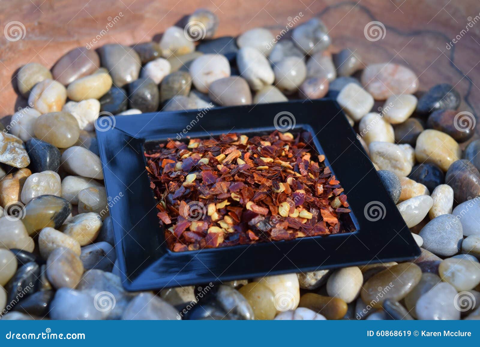 Crushed Red Pepper Flakes in a Small Dish Stock Image - Image of orange ...