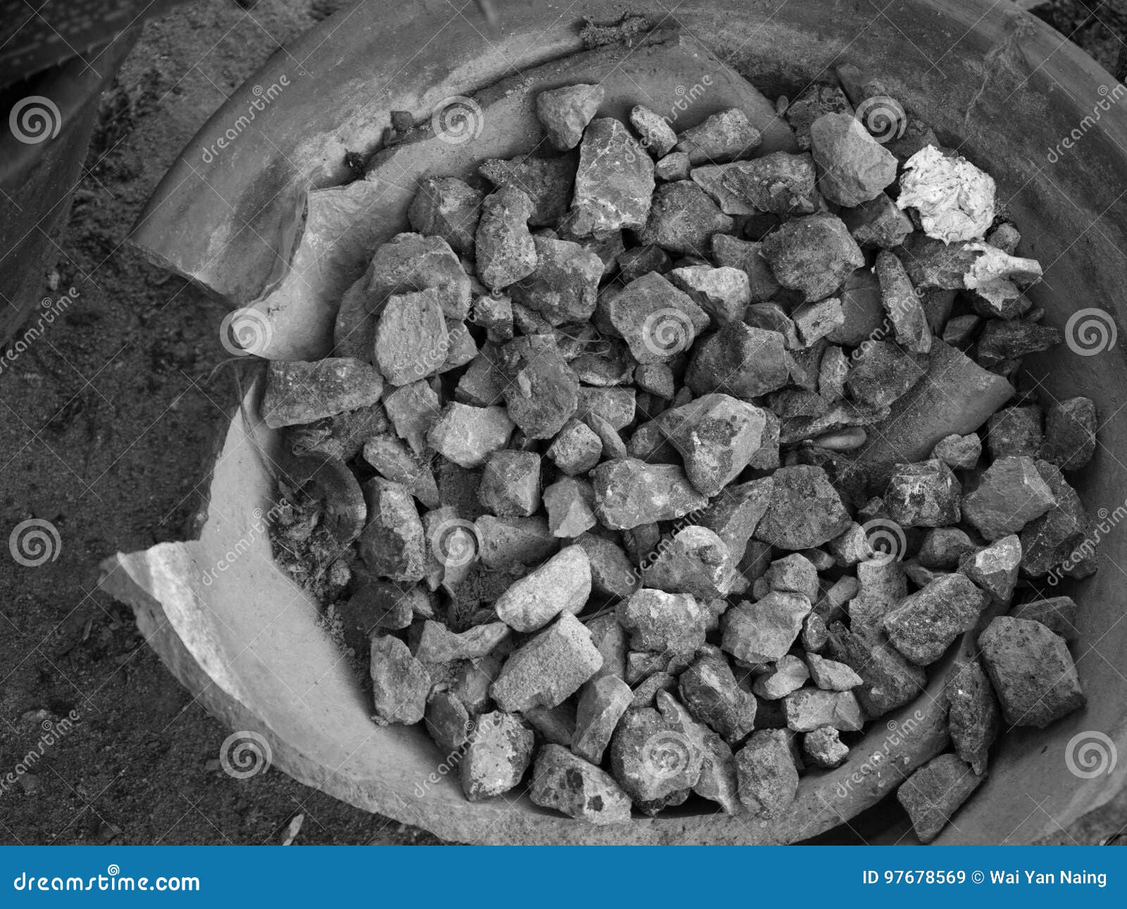 CRUSHED STONE or ANGULAR ROCK Stock Image - Image of macadam, mineral ...