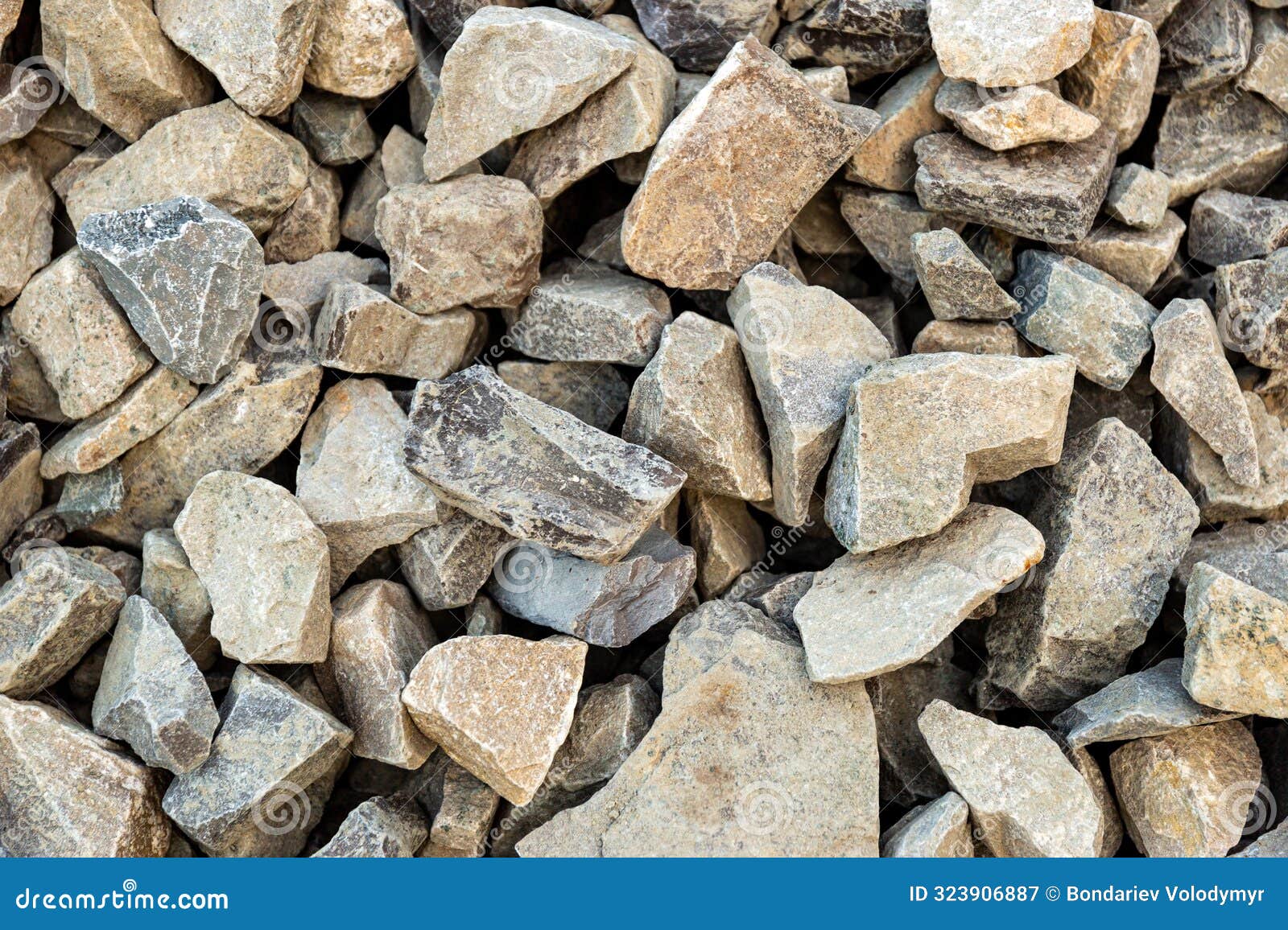 Crushed Stone for Construction and Concrete Production Stock Image ...