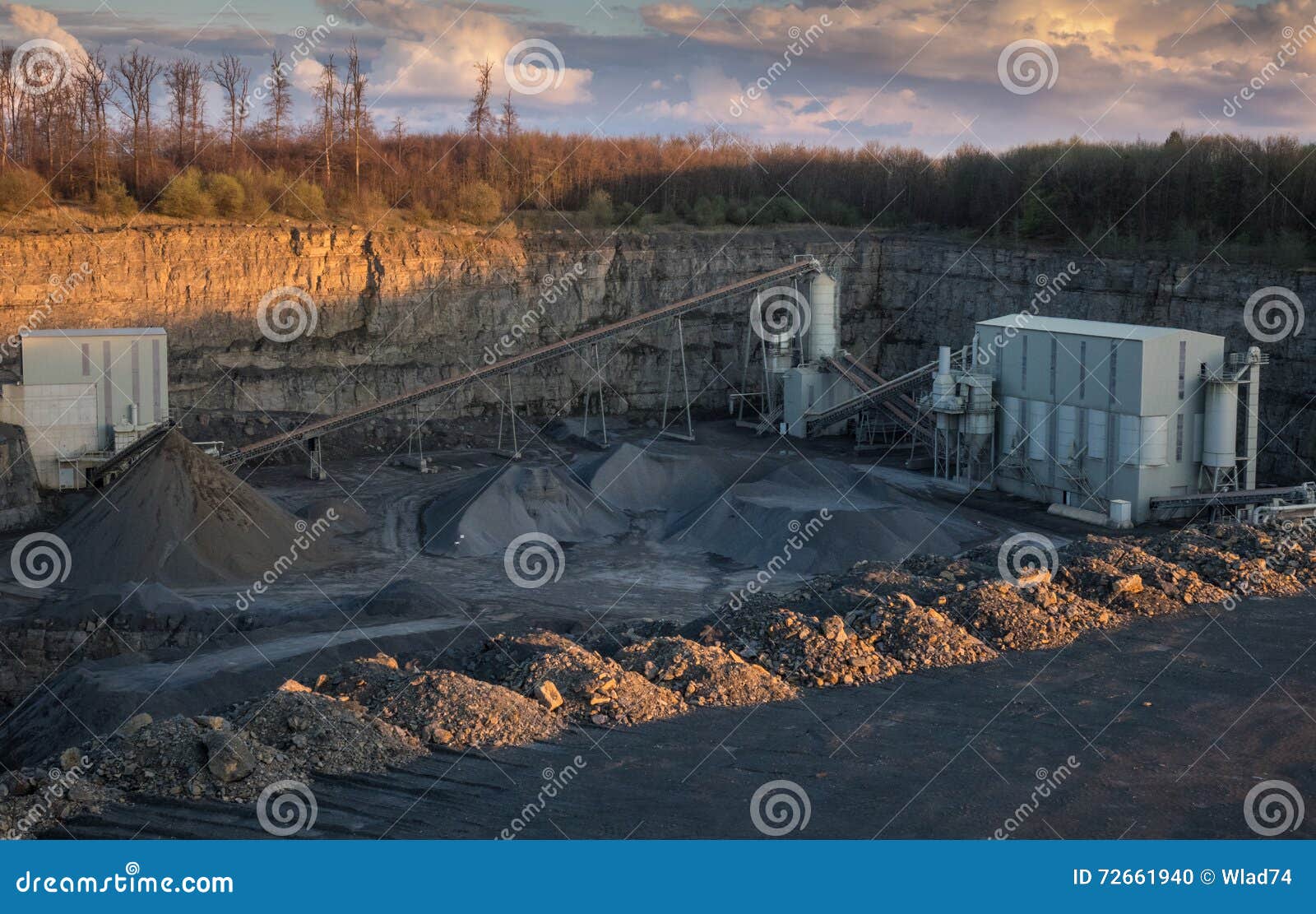Crushed Stone Factory in a Quarry . Stock Photo - Image of macadam ...