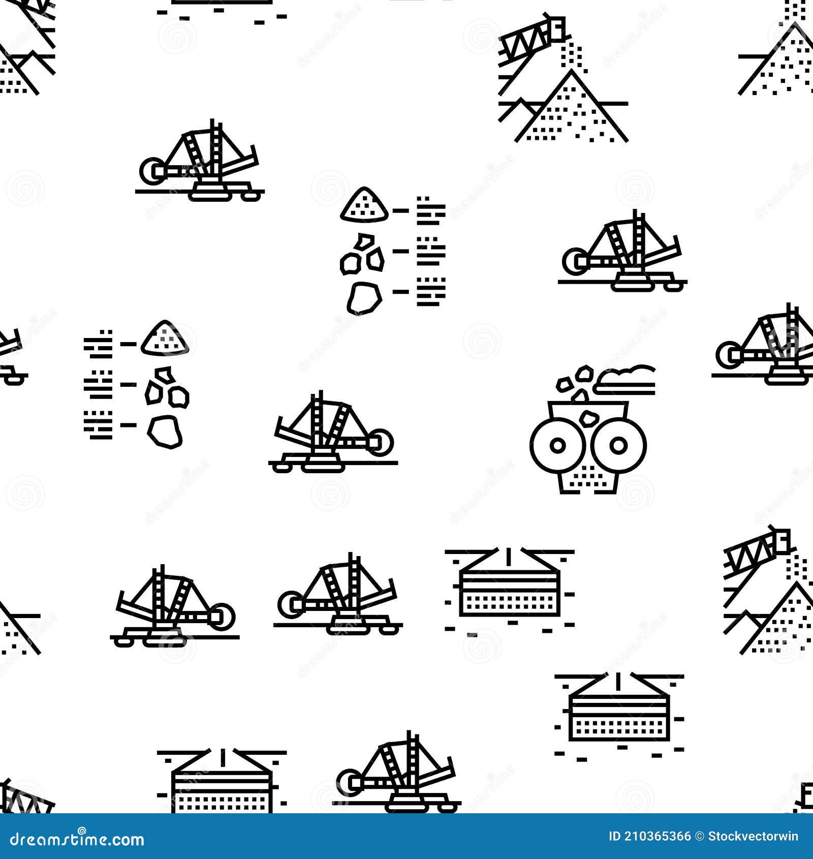 Crushed Stone Mining Vector Seamless Pattern Stock Vector ...