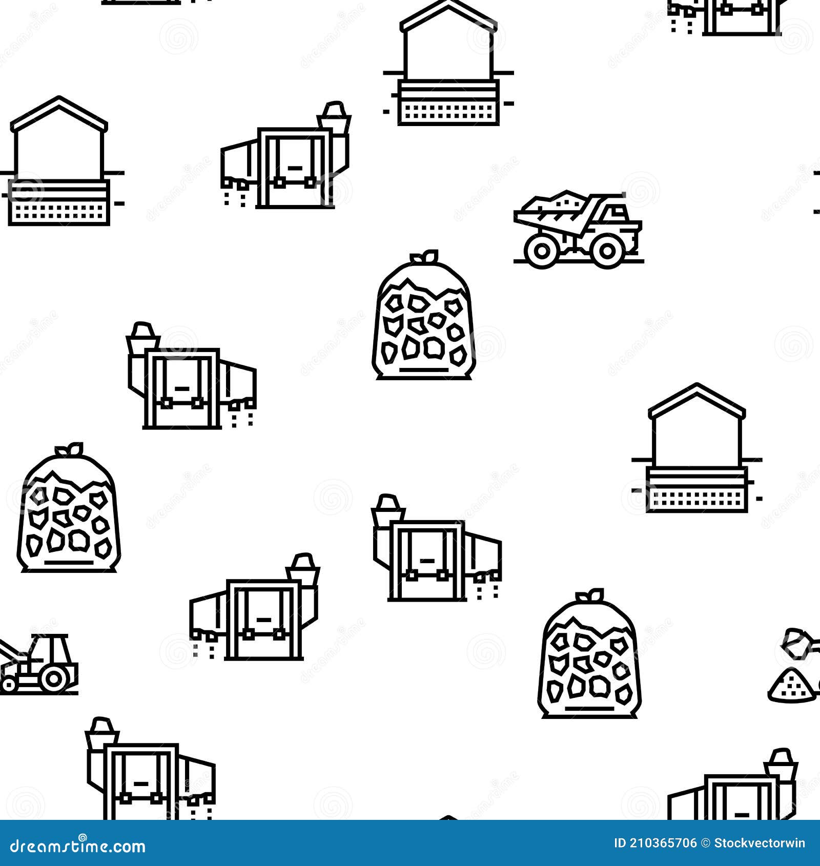 Crushed Stone Mining Vector Seamless Pattern Stock Vector ...