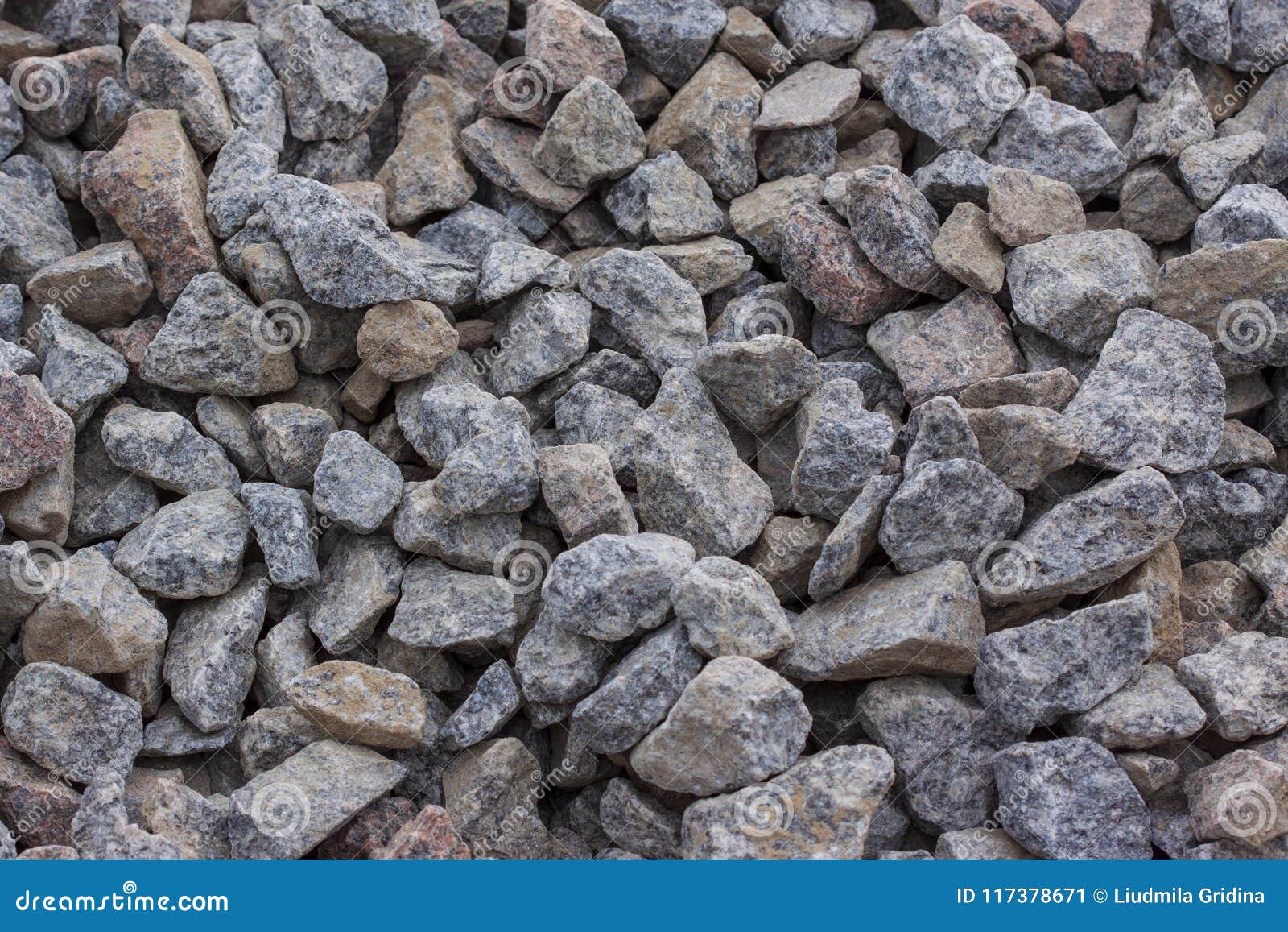 Crushed Stone from Red Granite Stock Image - Image of material, rock ...