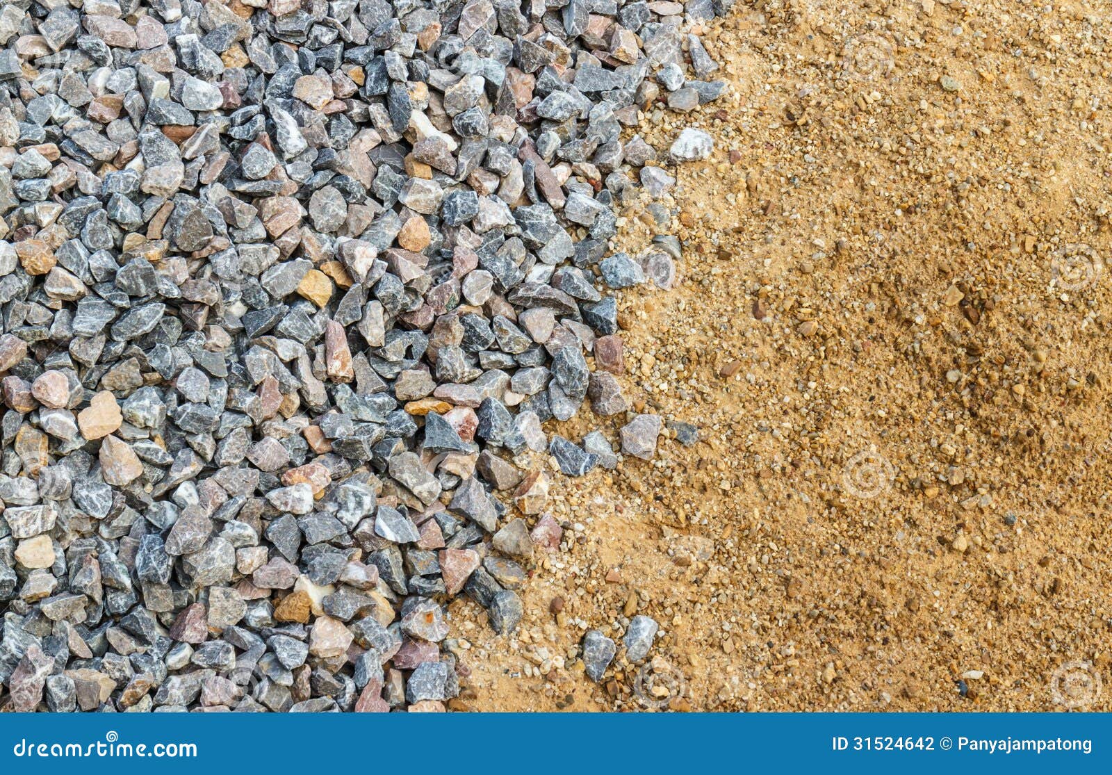 Crushed stone and sand stock photo. Image of abstract - 31524642