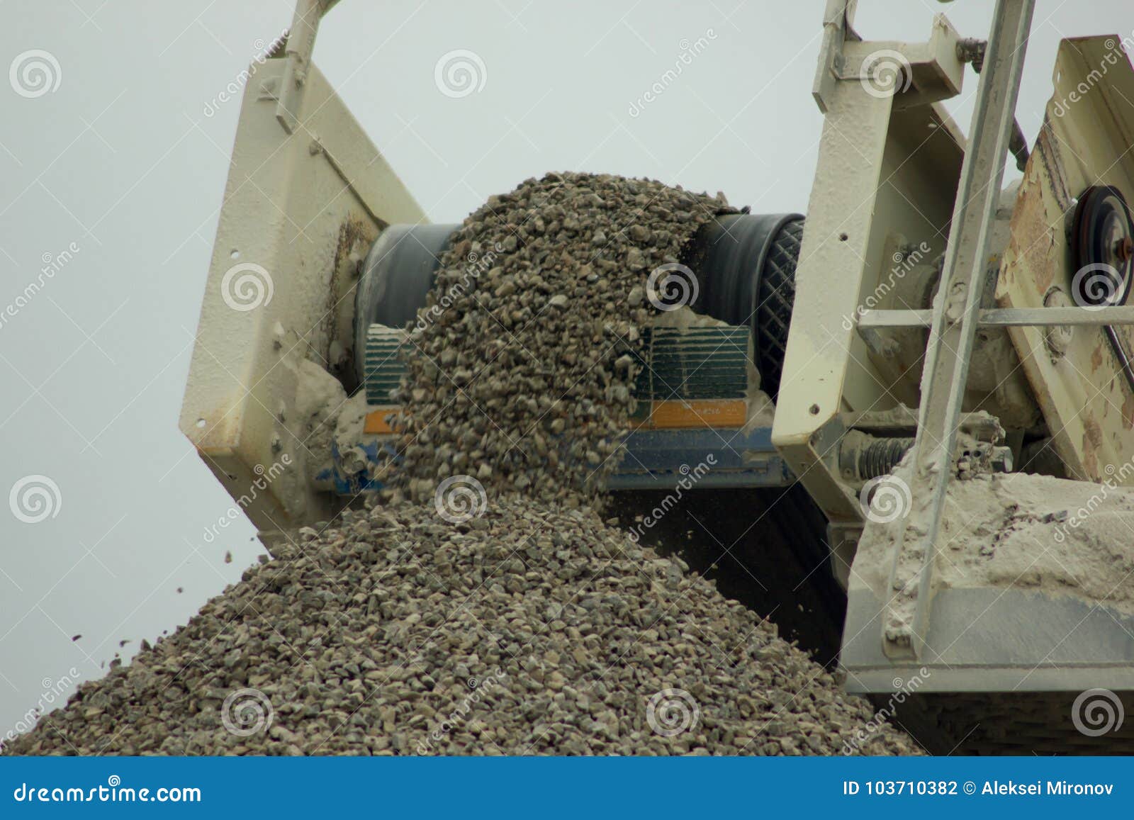 Crushed Stone Strew in Rubble Mound Stock Photo - Image of grey ...