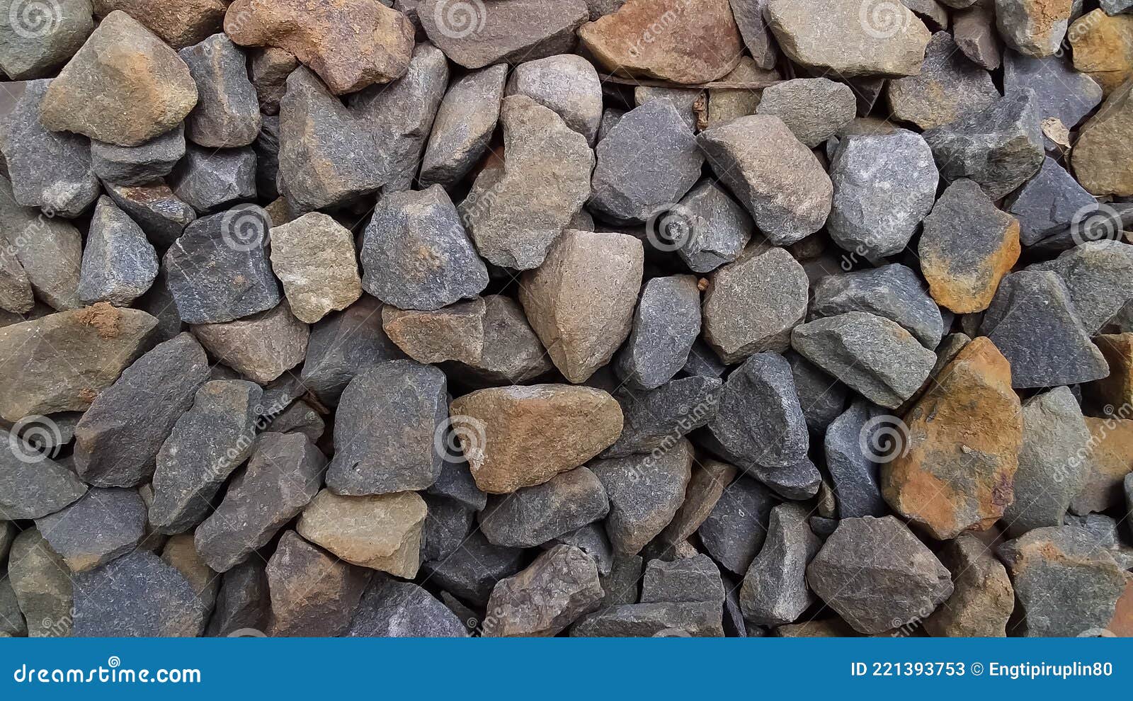 Crushed Stones , Angular Rocks or Stones Chips. Stock Image - Image of ...