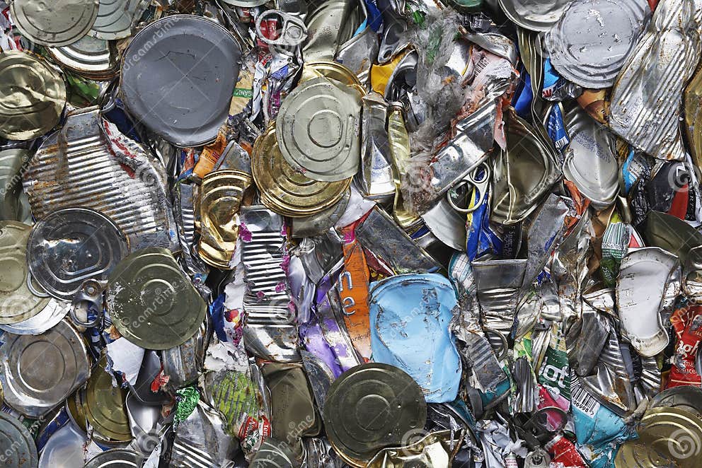 Crushed Tin Cans for Recycling Editorial Photo - Image of business ...