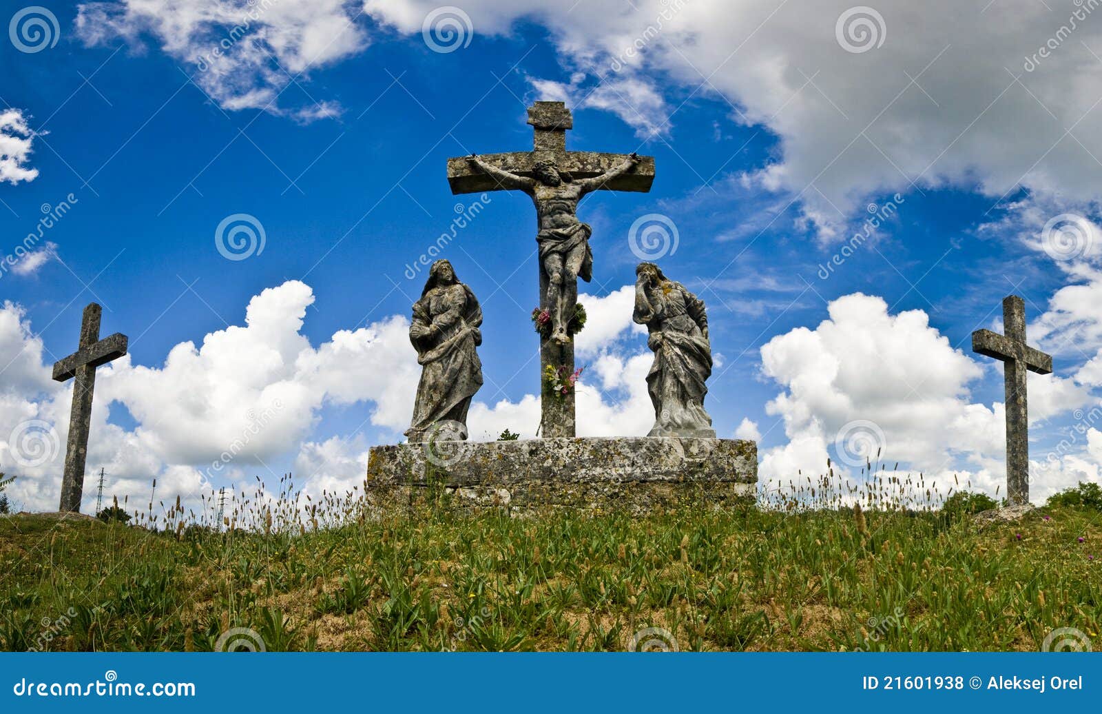 The Crusifiction and the Crosses in Zminj Stock Photo - Image of ...