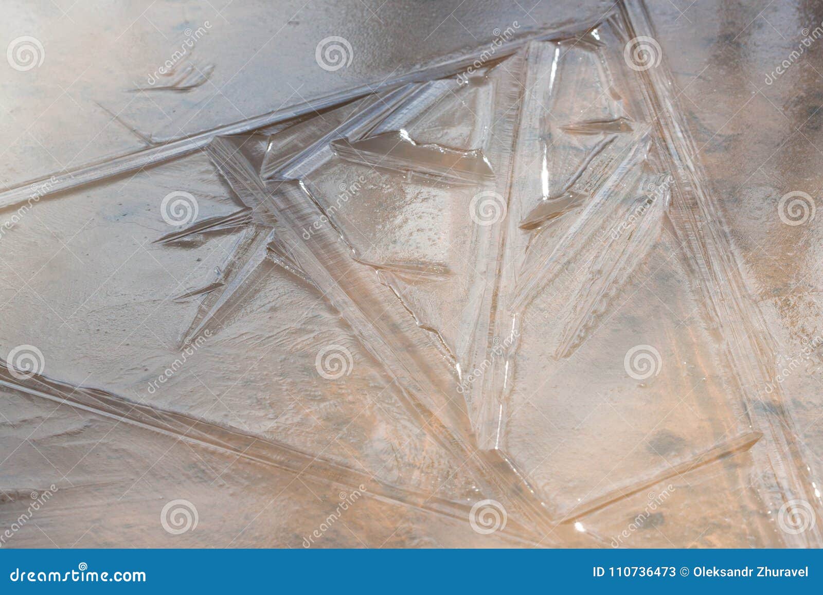 Crust of ice on a puddle stock image. Image of closeup - 110736473