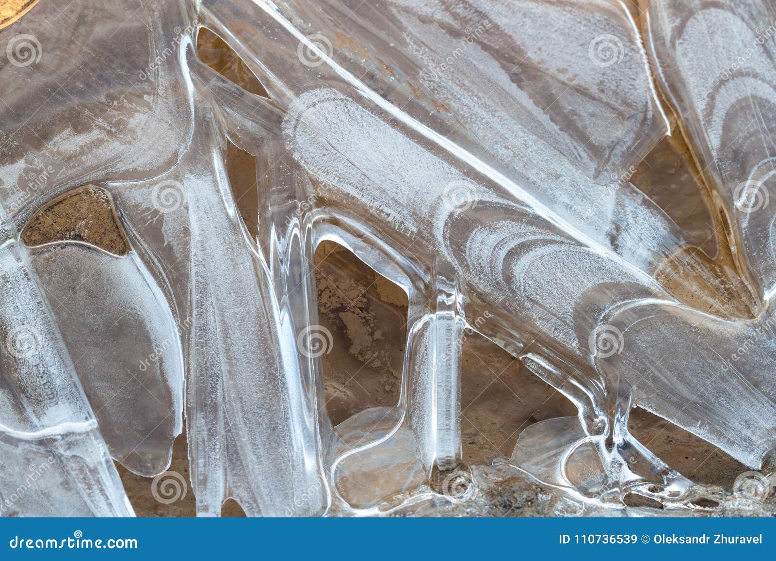 Crust of ice on a puddle stock image. Image of design - 110736539