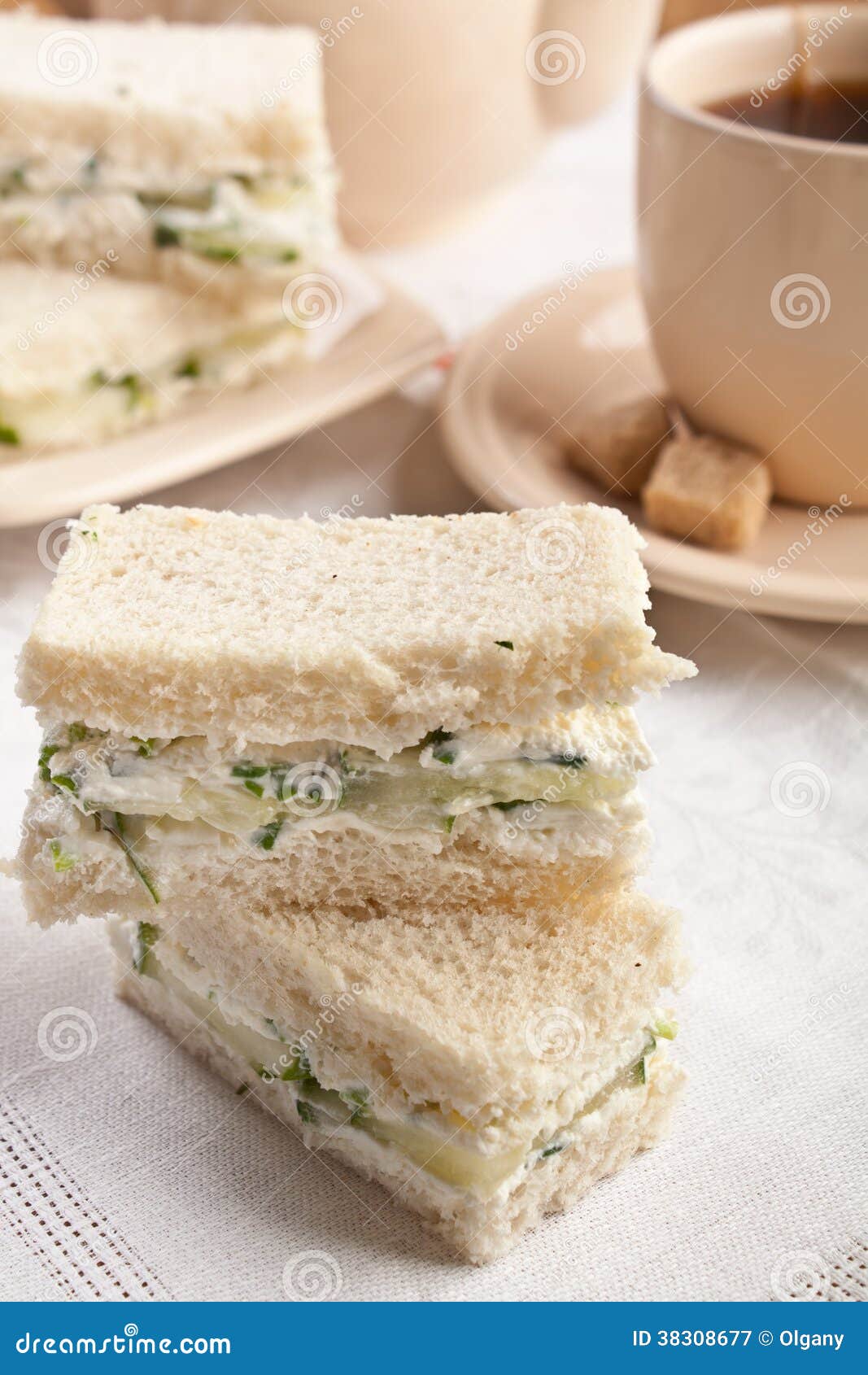 Crustless Lunch Cucumber Sandwiches Stock Image - Image of isolated ...
