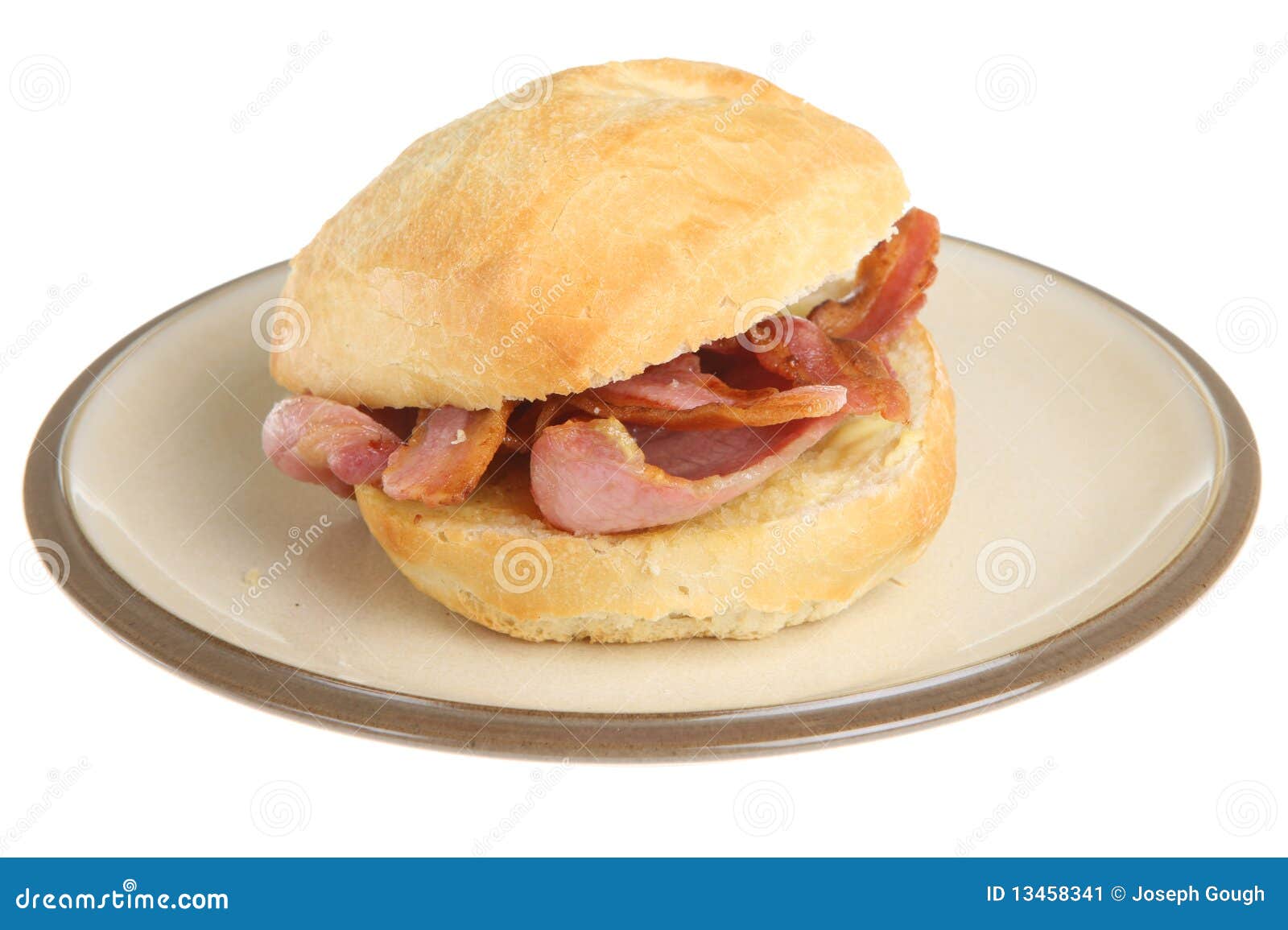 Crusty Bacon Breakfast Roll Stock Image - Image of lunch, snack: 13458341