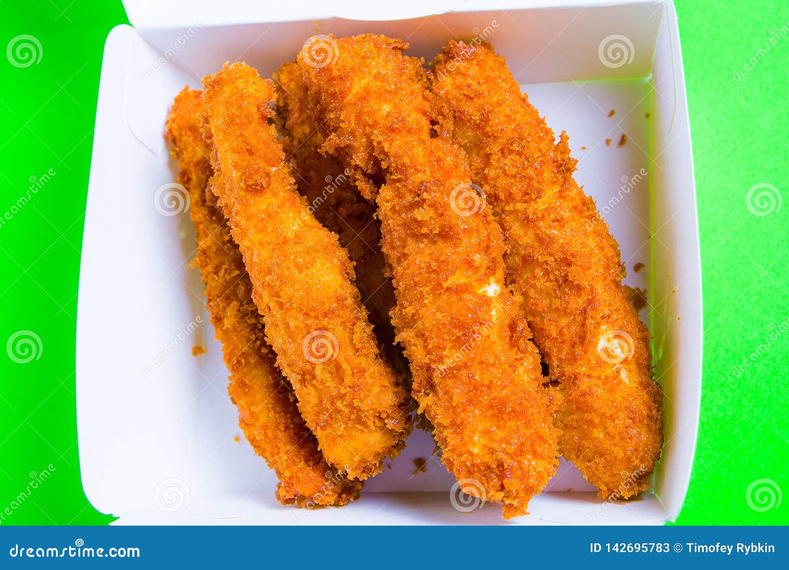 Crusty Cheese Sticks Fried in Hot Box Lie in a Box Stock Image - Image ...