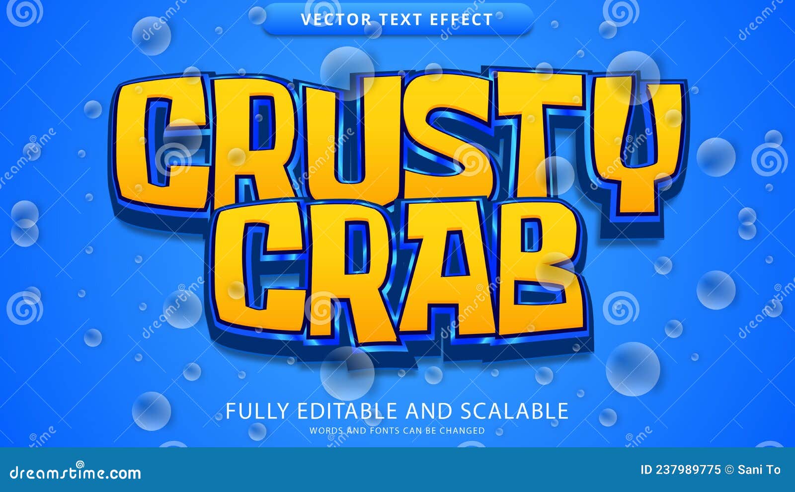 Crusty Crab Text Effect Editable Eps File Stock Vector - Illustration ...
