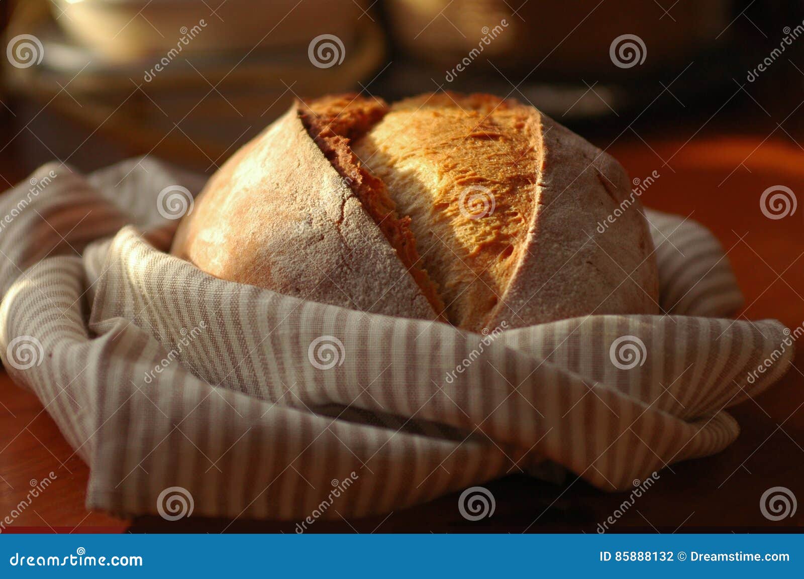 A Crusty Loaf of Fresh Bread Stock Photo - Image of yummy, life: 85888132