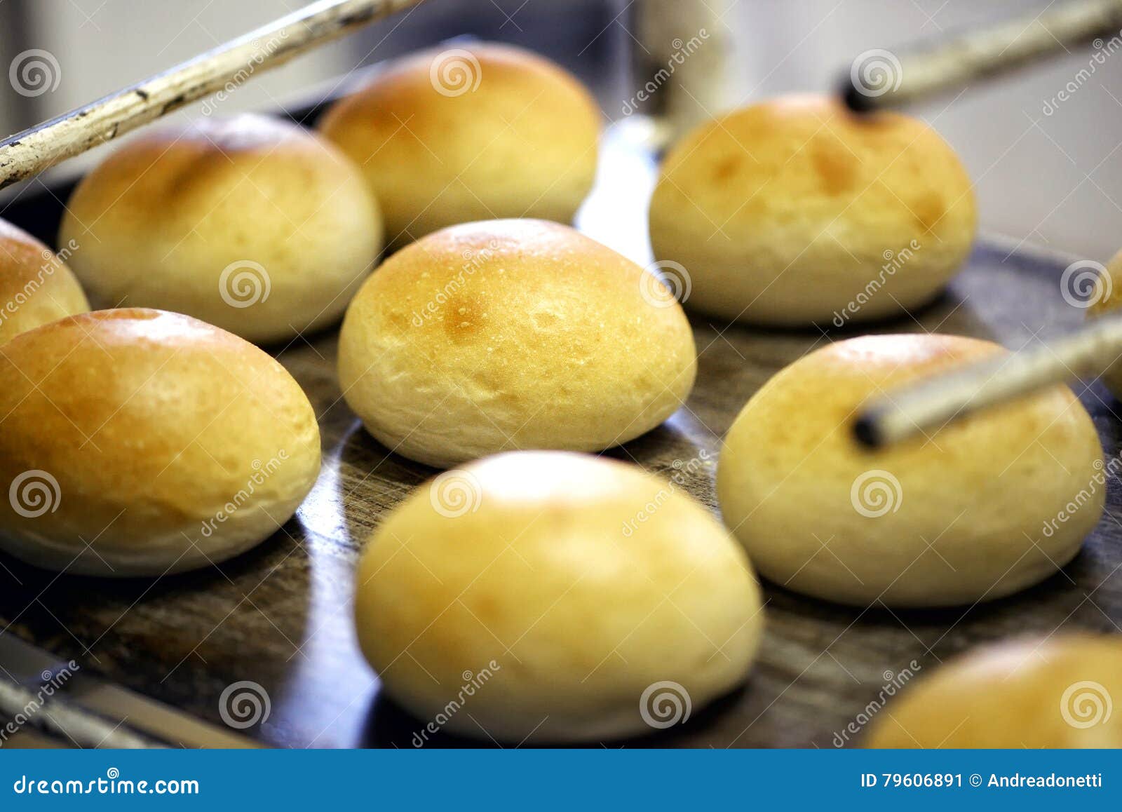 Crusty White Bread Buns for Making Sandwiches Stock Image - Image of ...