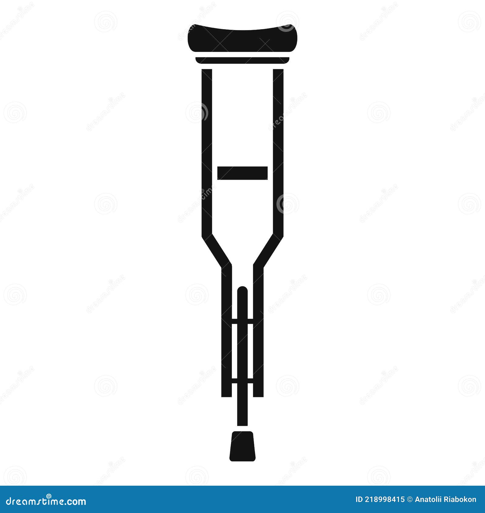 Crutch Icon In Circle Round Black Color Vector Illustration Image Outline Contour Line Thin ...