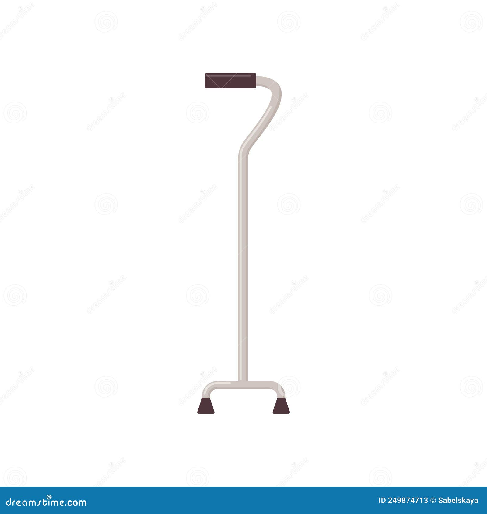 Crutch or Stick for Support of Patient, Flat Vector Illustration ...