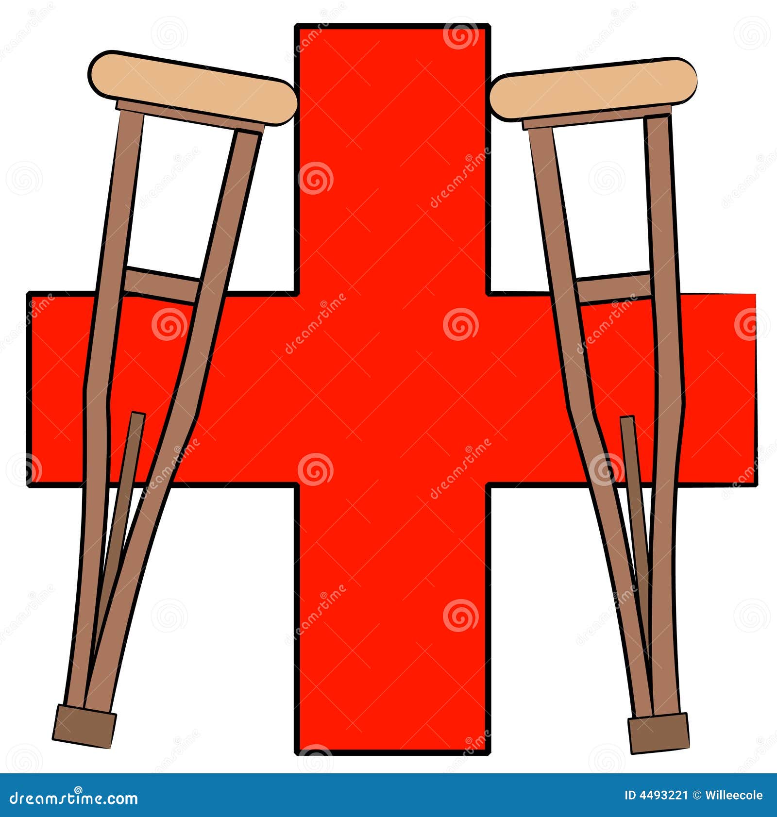 Crutches and First Aid Symbol Stock Vector - Illustration of pair ...