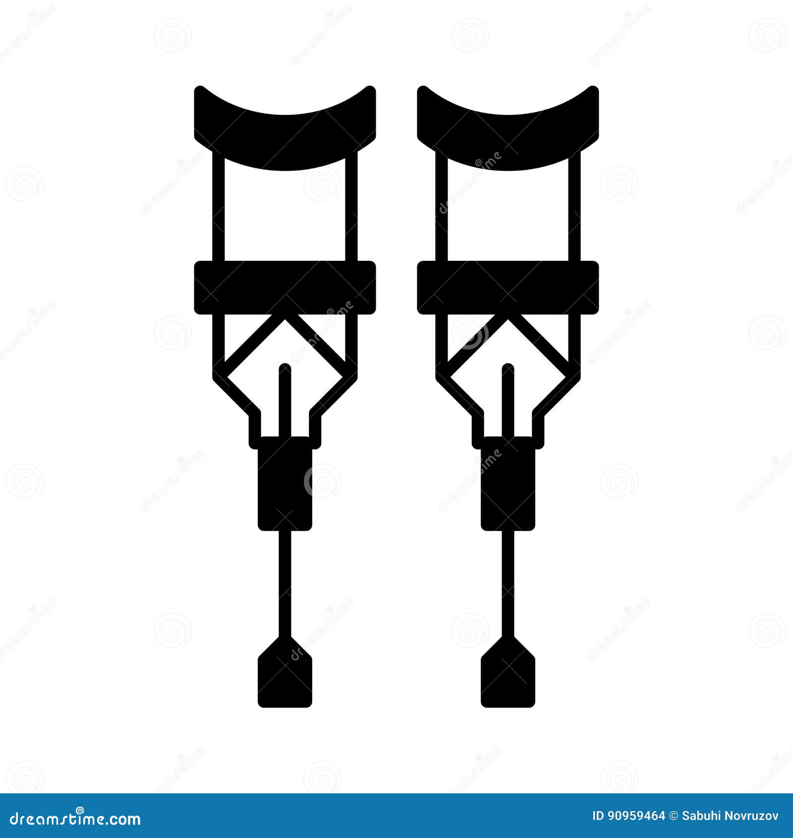 Crutches Icon. Simple Illustration of Crutches Vector Icon for Web ...