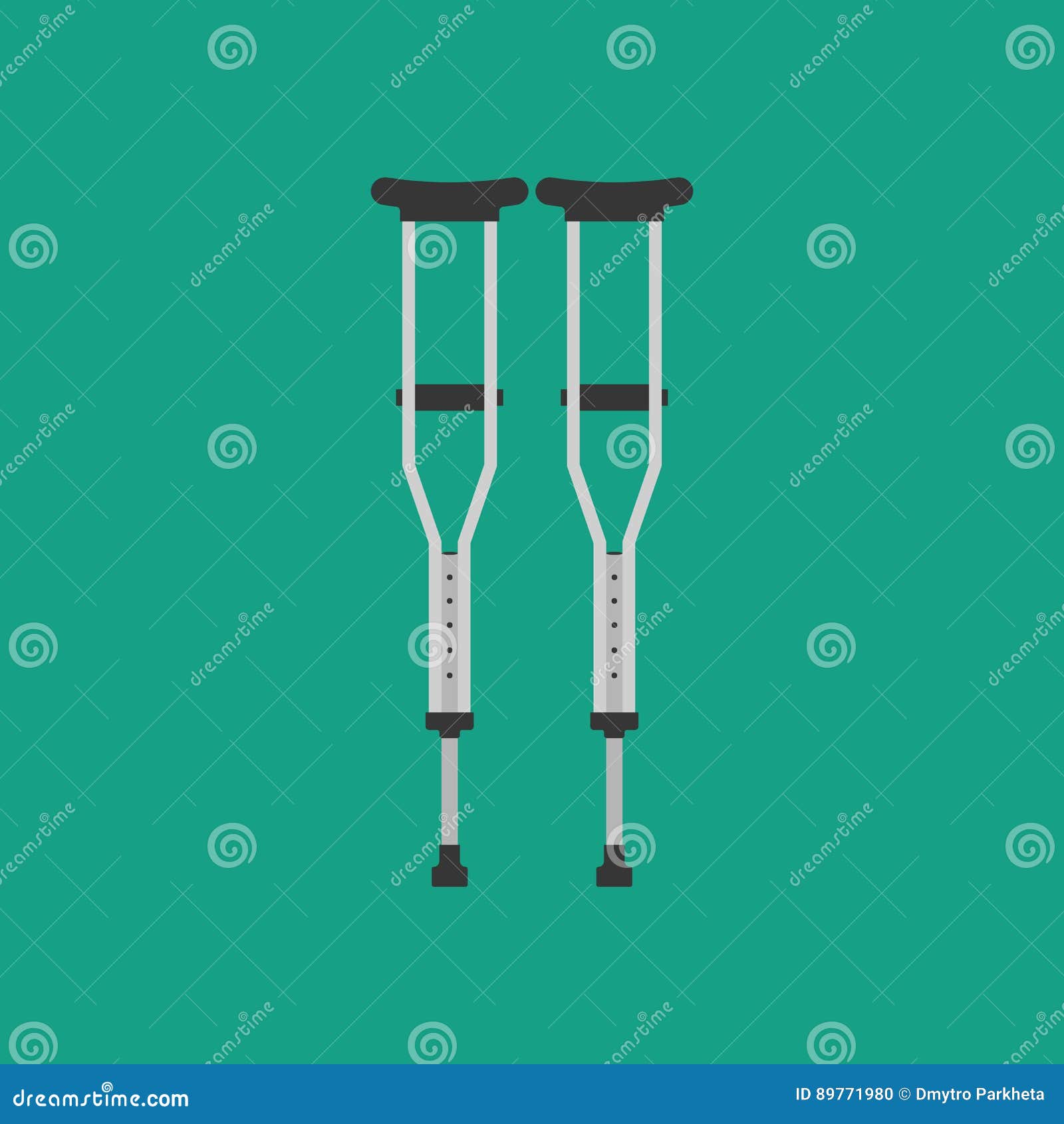 Crutches Vector Illustration Stock Vector - Illustration of injury ...