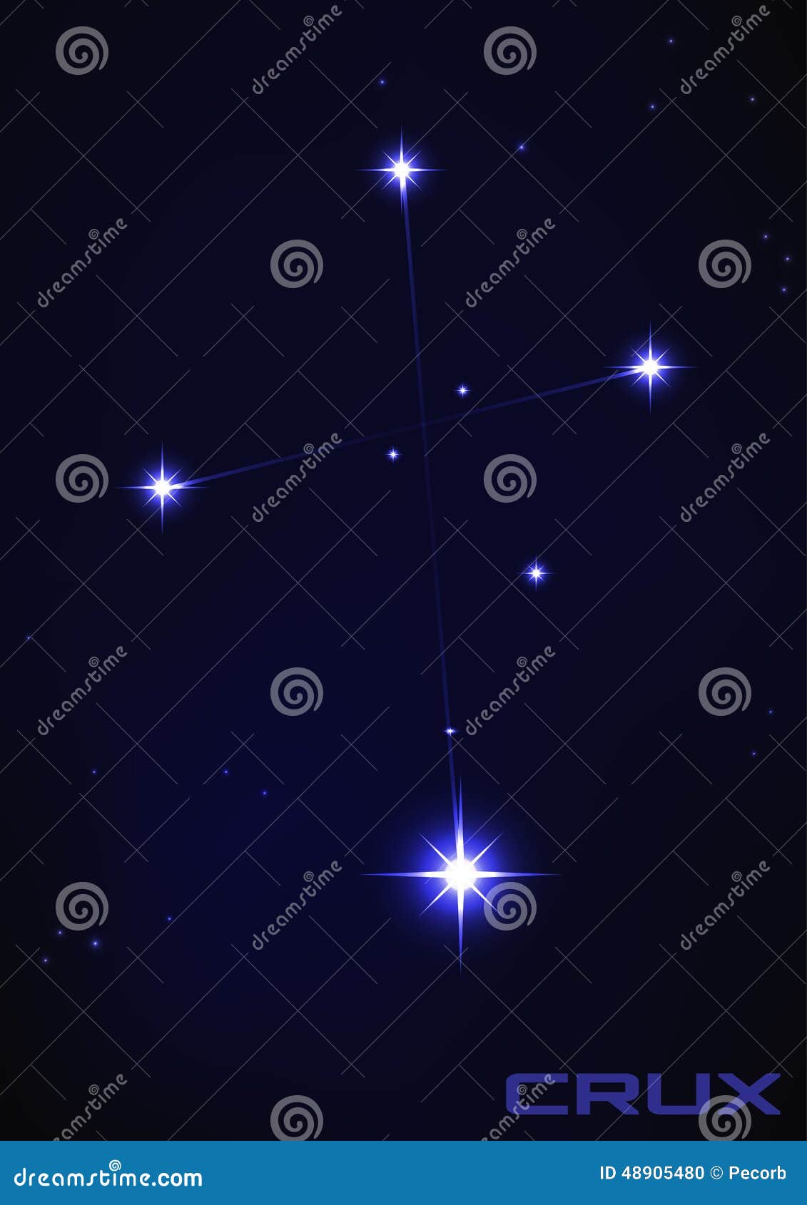 Crux constellation stock vector. Illustration of mythology - 48905480