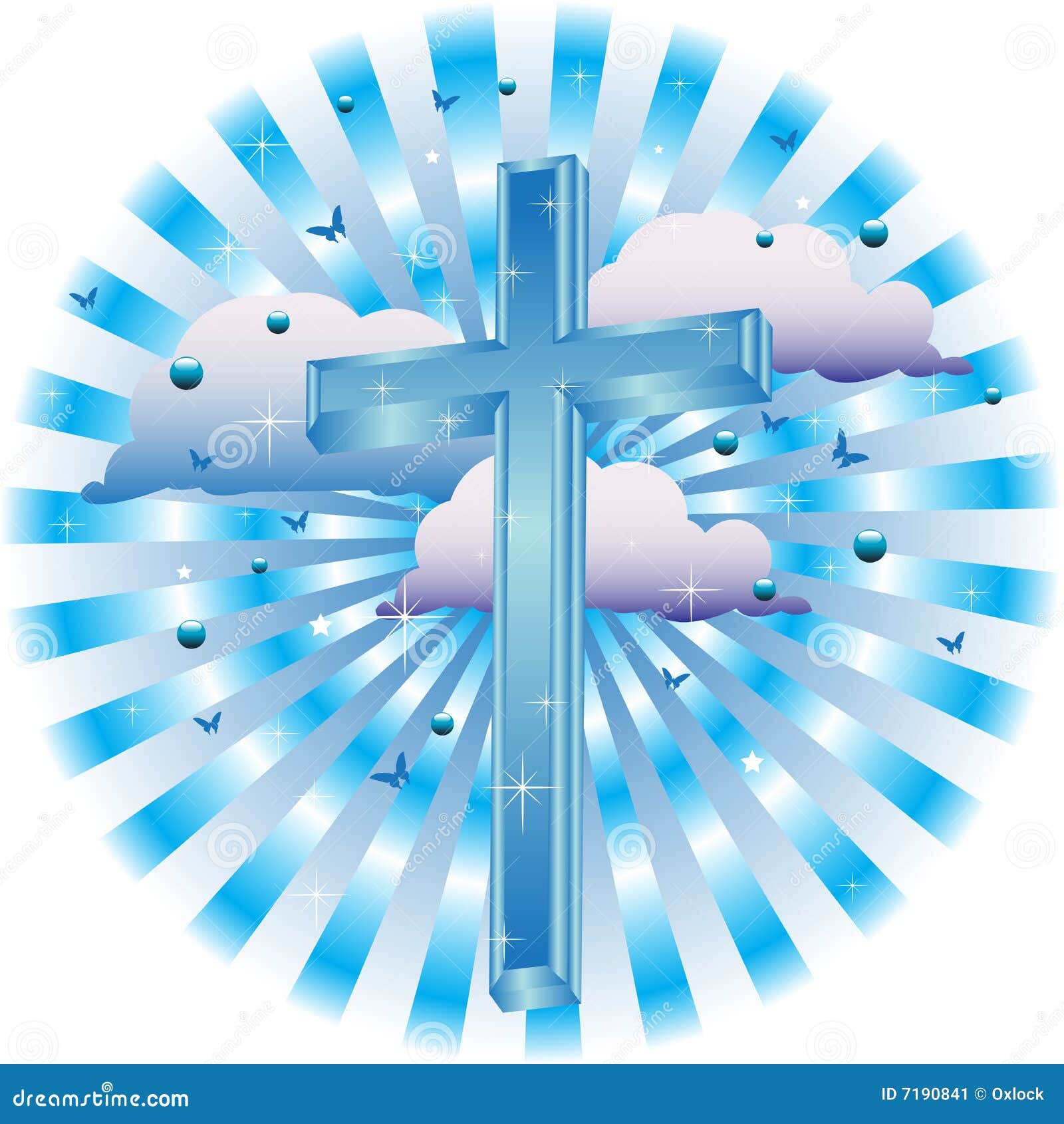 Cruz azul ilustración del vector. Ilustración de azul - 7190841