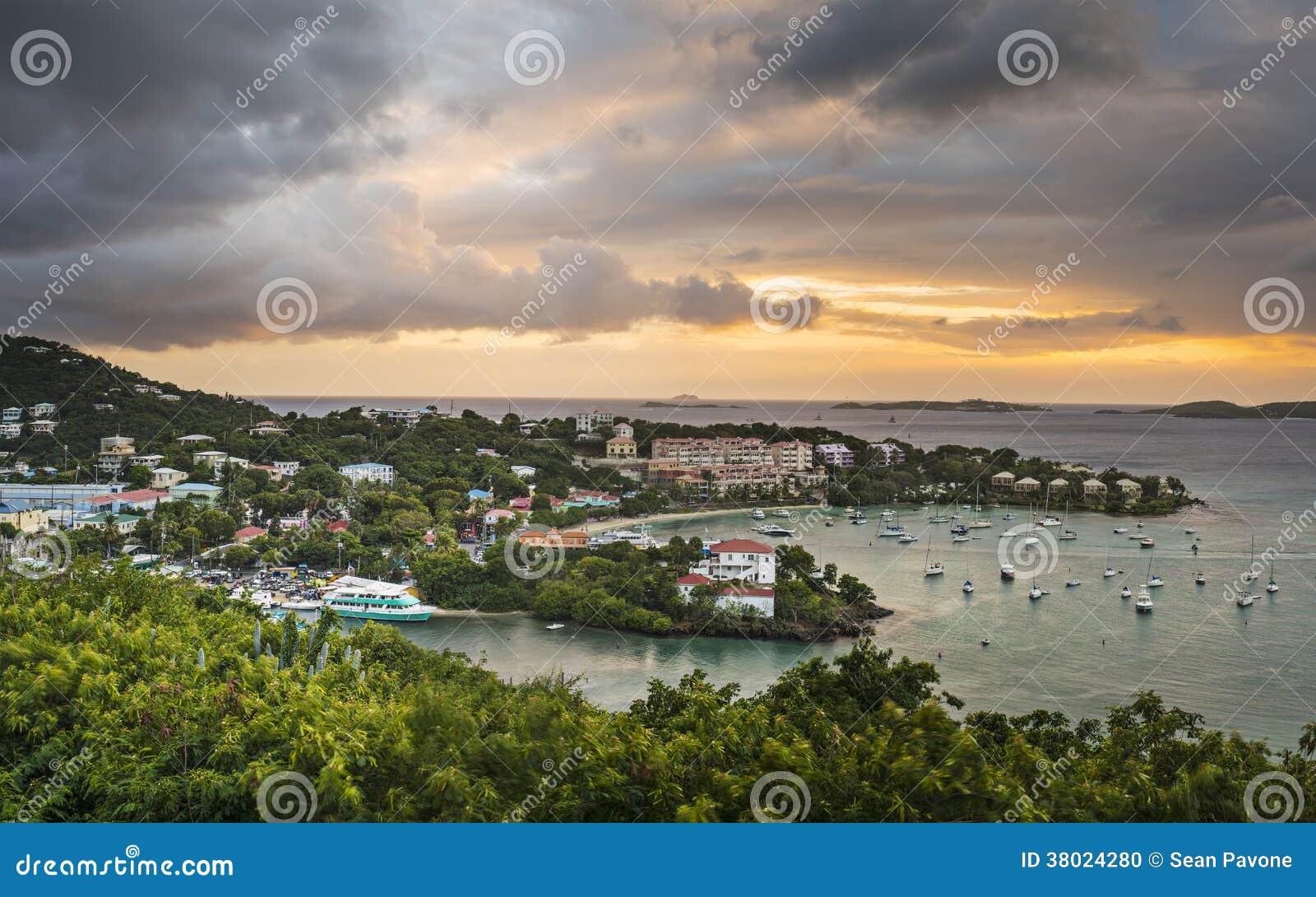 Cruz Bay, St John stock photo. Image of atlantic, aerial - 38024280