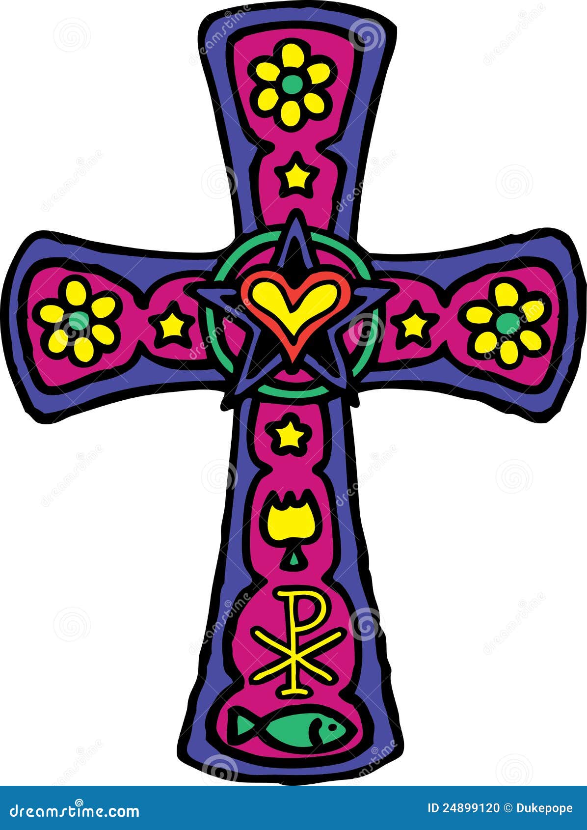 Cruz colorida ilustração do vetor. Ilustração de cristianismo - 24899120