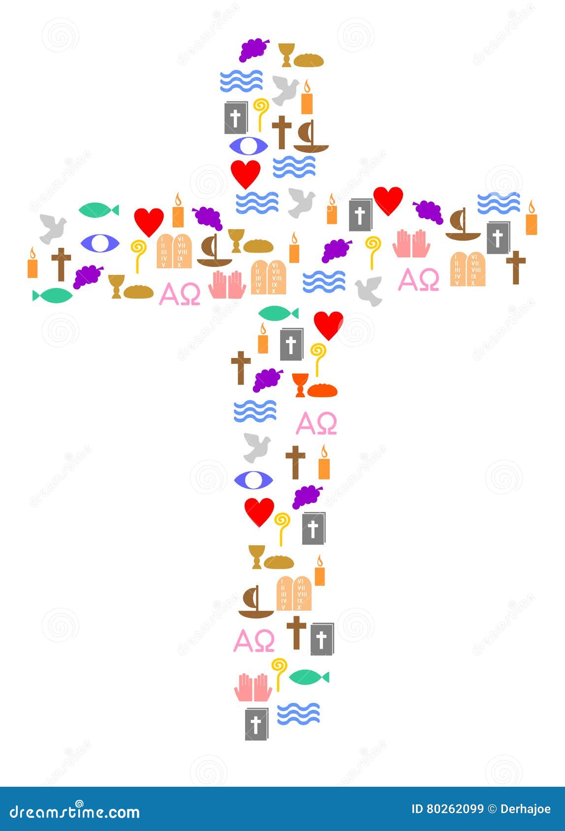 Cruz colorida ilustração stock. Ilustração de religioso - 80262099