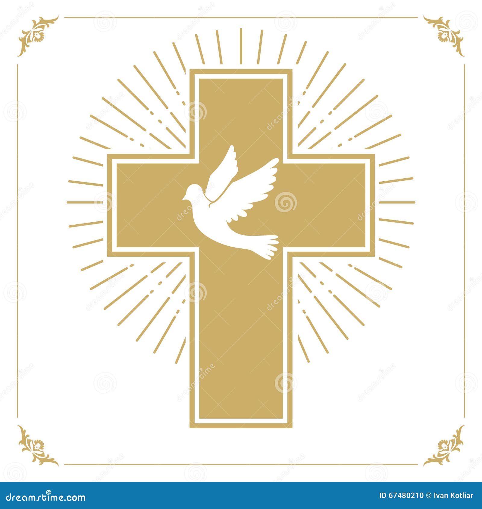 Cruz con la paloma ilustración del vector. Ilustración de libertad ...