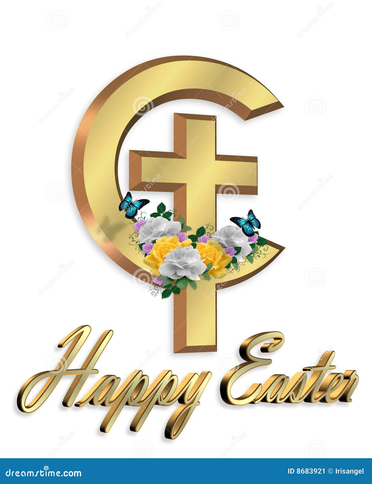 Cruz Cristã Gráfica 3D De Easter Ilustração Stock - Ilustração de ...