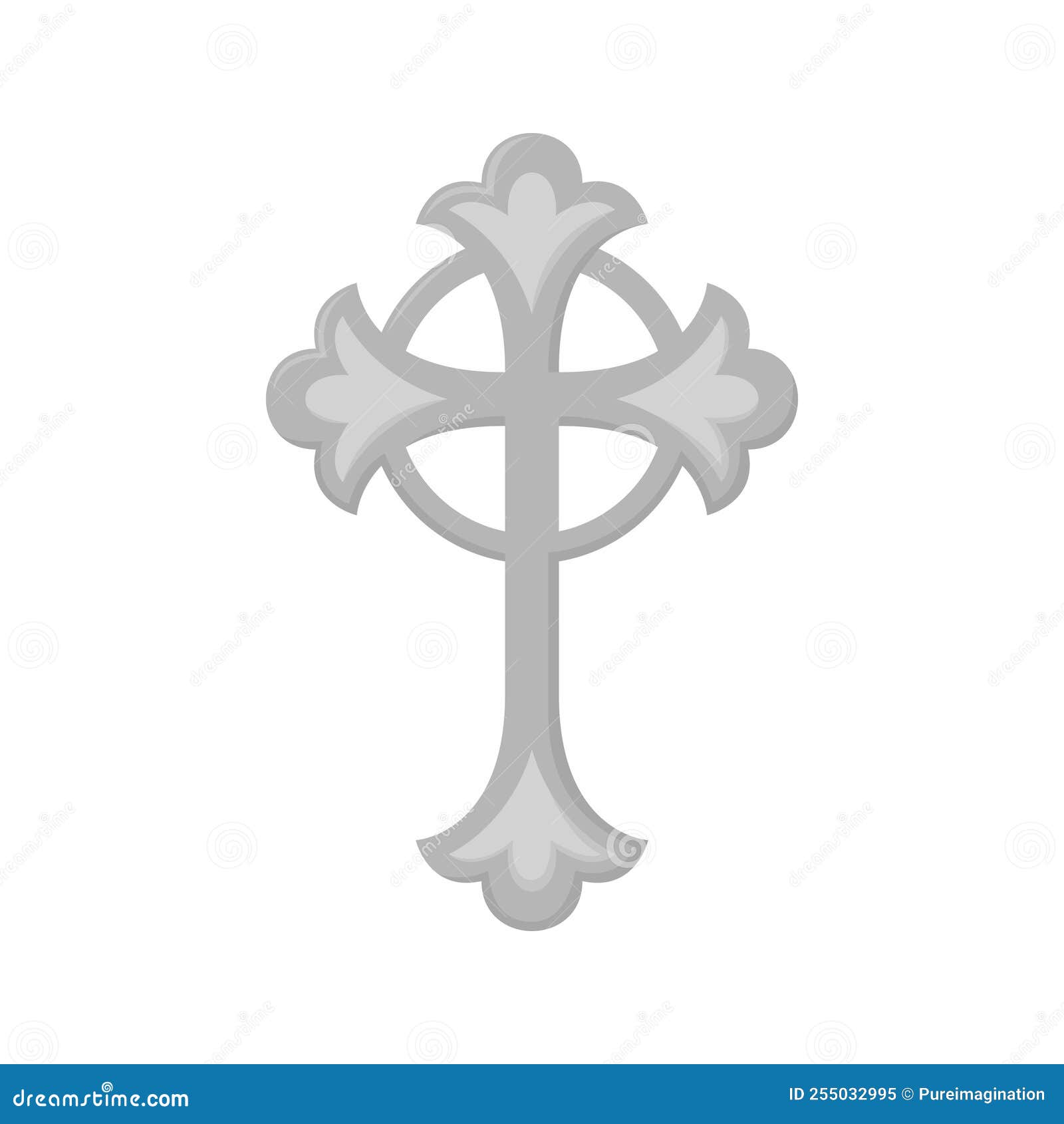 Cruz Cristiana Aislada En Fondo Blanco Ilustración del Vector ...