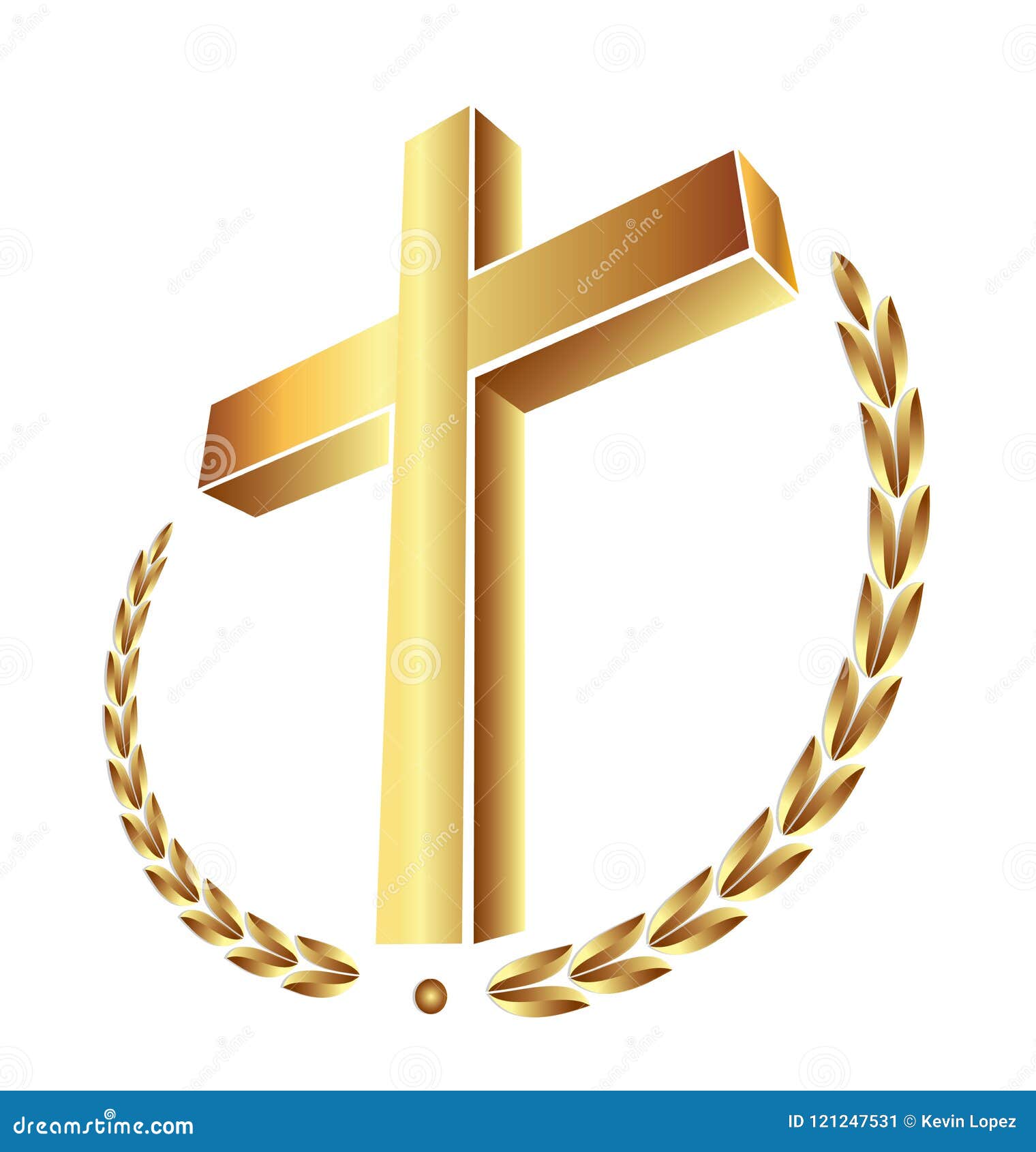 Cruz Cristiana Del Oro, Vector Del Icono Ilustración del Vector ...