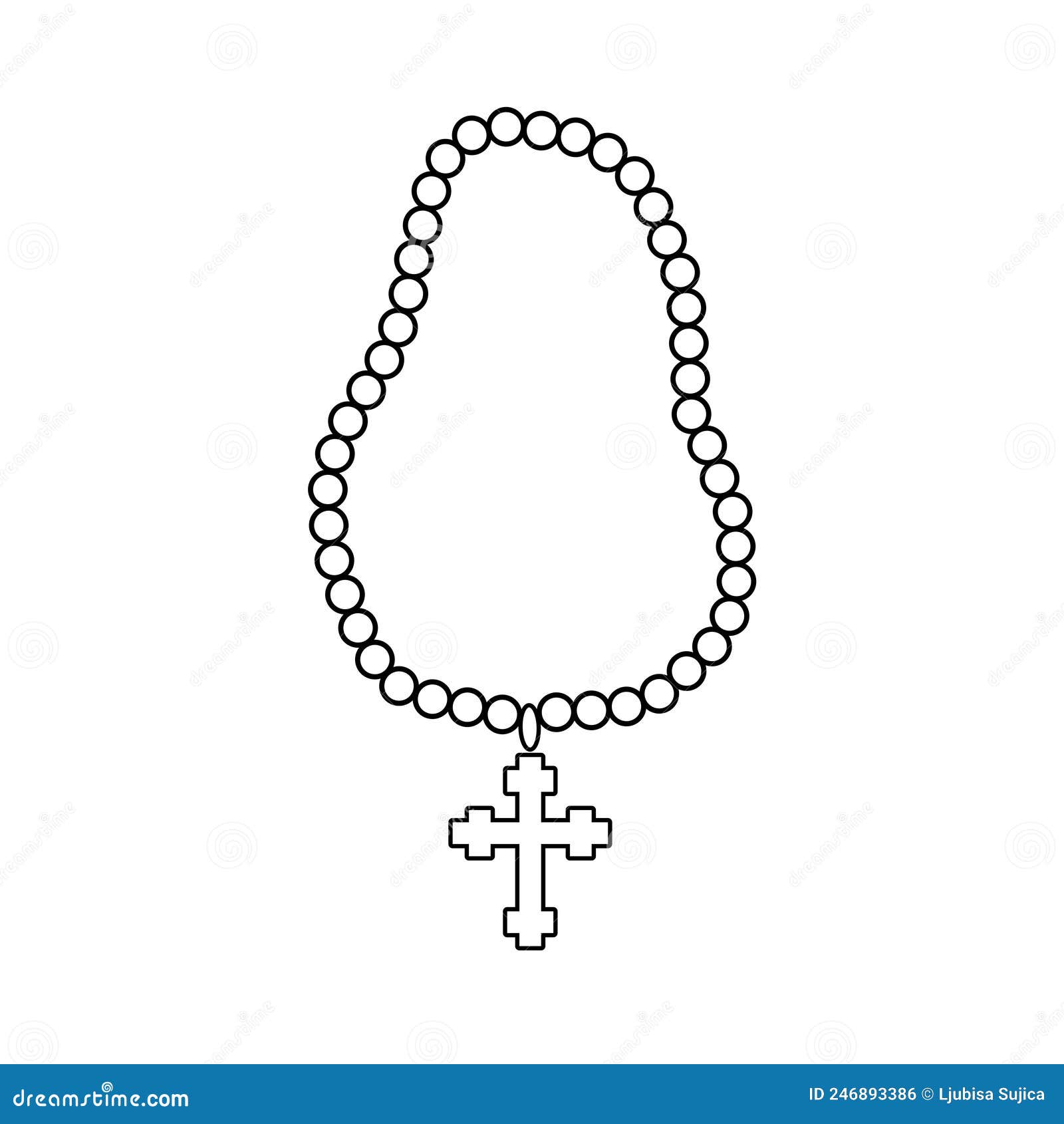 Cruz Cristiana En Icono De Cadena Aislado En Fondo Blanco Ilustración