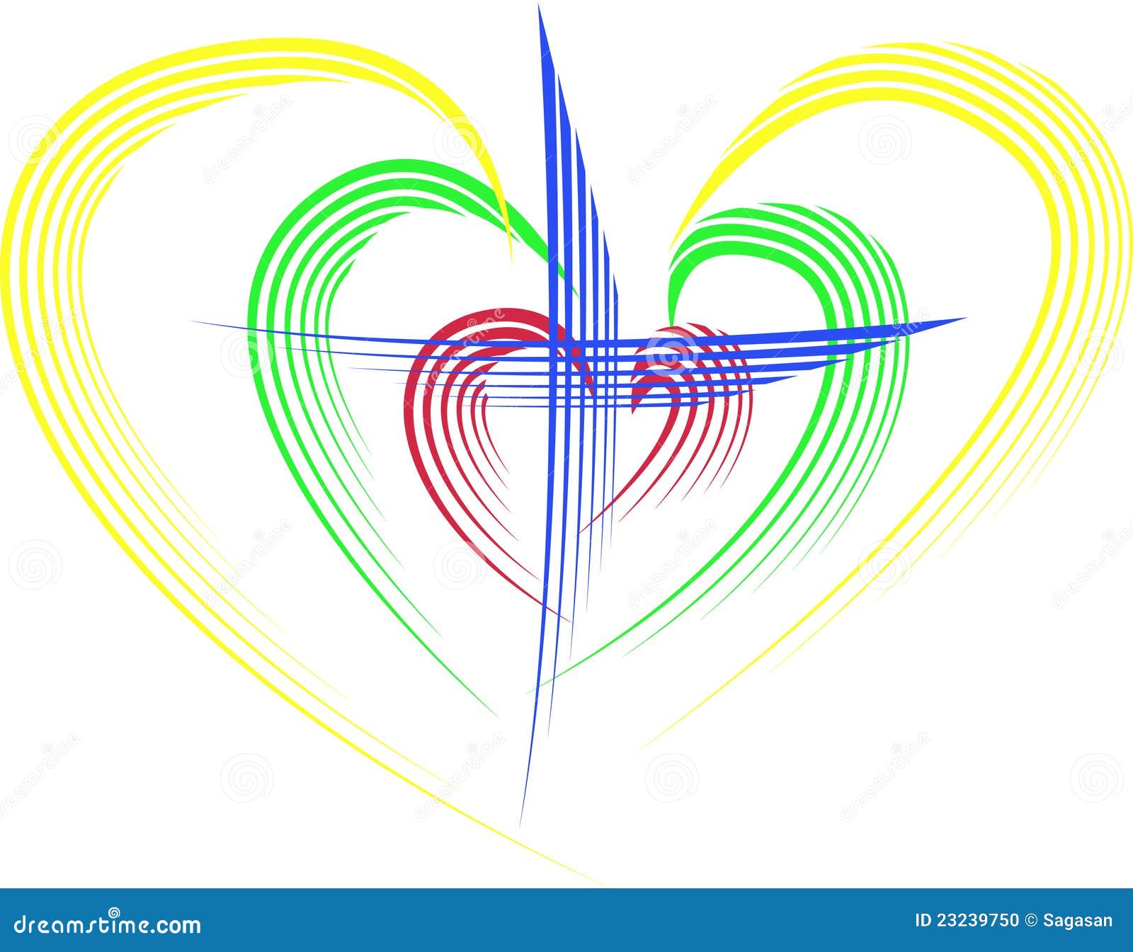 Cruz del color ilustración del vector. Ilustración de fondos - 23239750