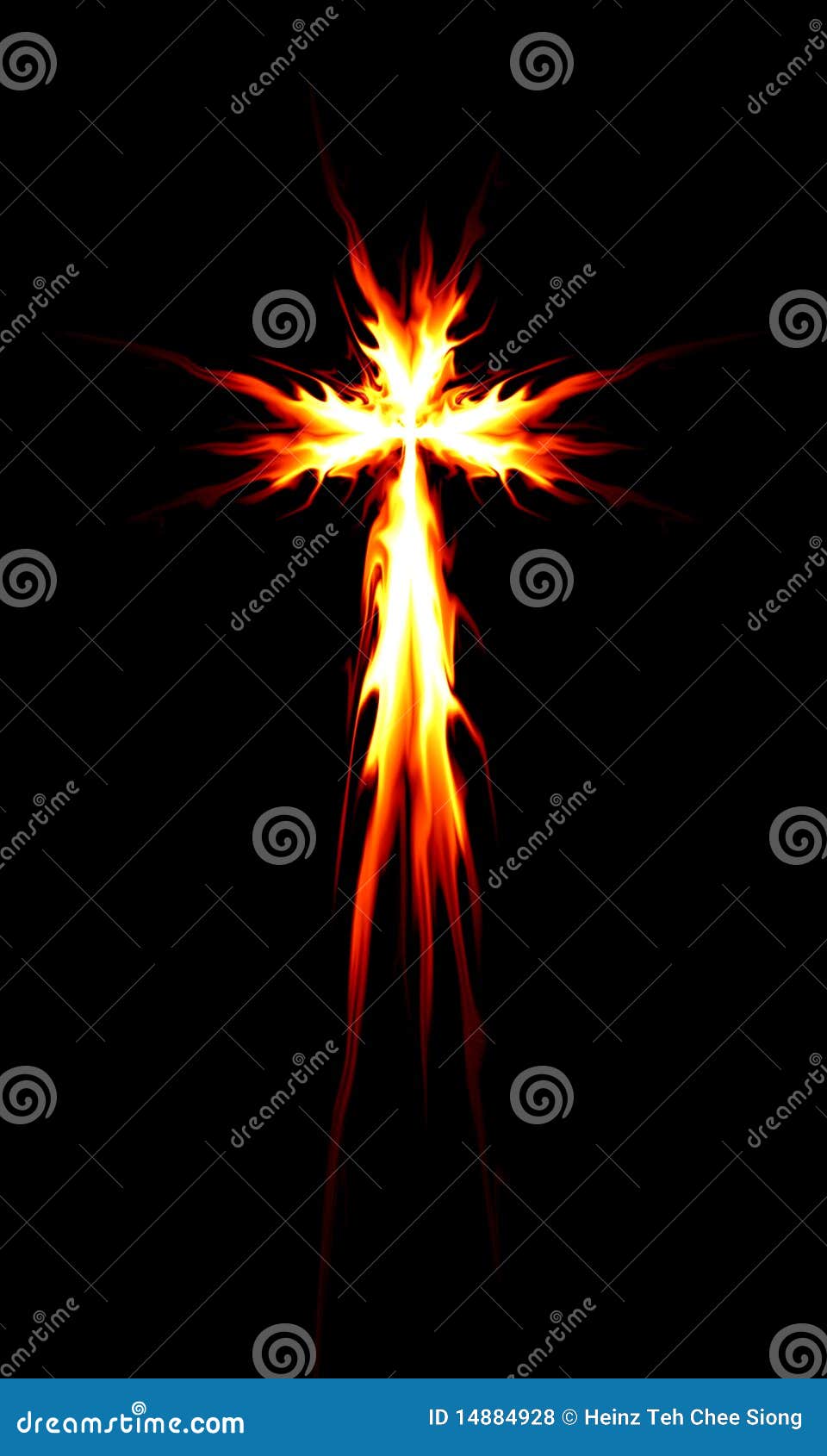 Cruz del fuego stock de ilustración. Ilustración de religioso - 14884928