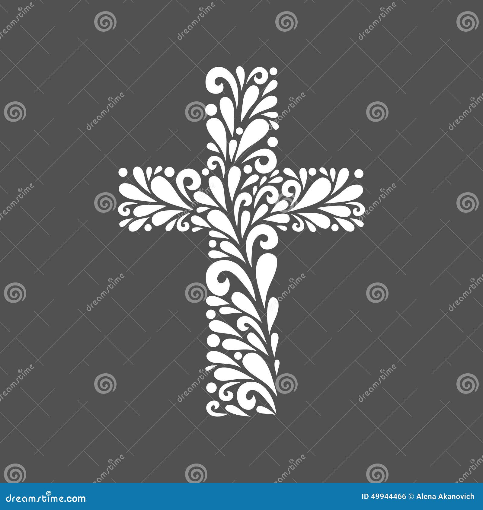 Cruz floral ilustración del vector. Ilustración de resorte - 49944466